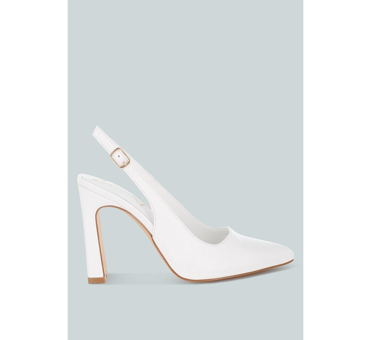 Click here for Sarka Pointy Toe Slingback Pumps - White prices