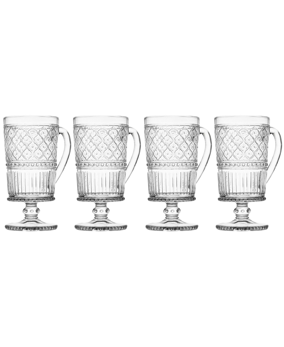 Click here for Godinger Claro Footed Mug  Set of 4 - Clear prices