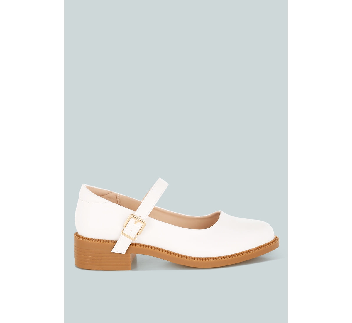 Click here for Ejeta Faux Leather Mary Jane Shoes - White prices