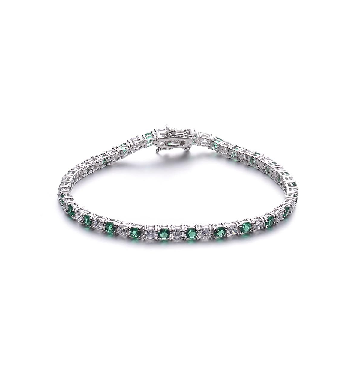 Click here for Sterling Silver White Gold Plated with Colored Cub... prices