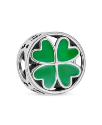Bling Jewelry Good Luck Irish Shamrock Green Heart Clover Charm Bead ...