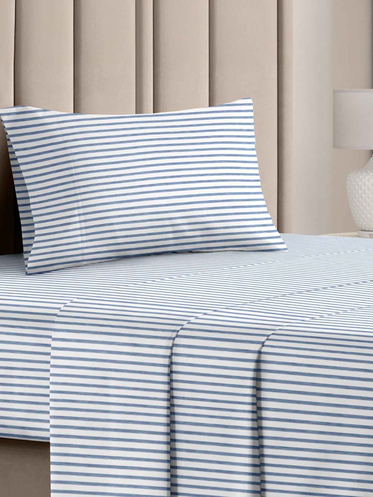 Click here for 3 Piece Microfiber Sheet Set - Twin - Blue stripes... prices
