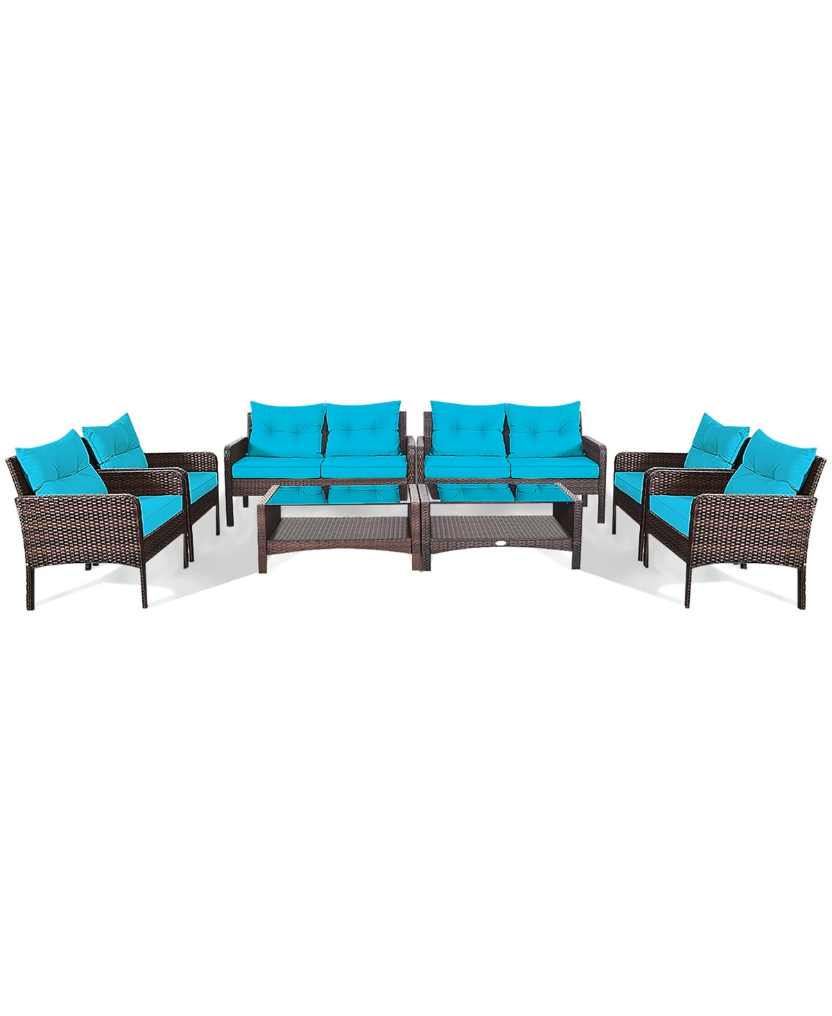 Click here for 8PCS Patio Rattan Sectional Furniture Set Loveseat... prices