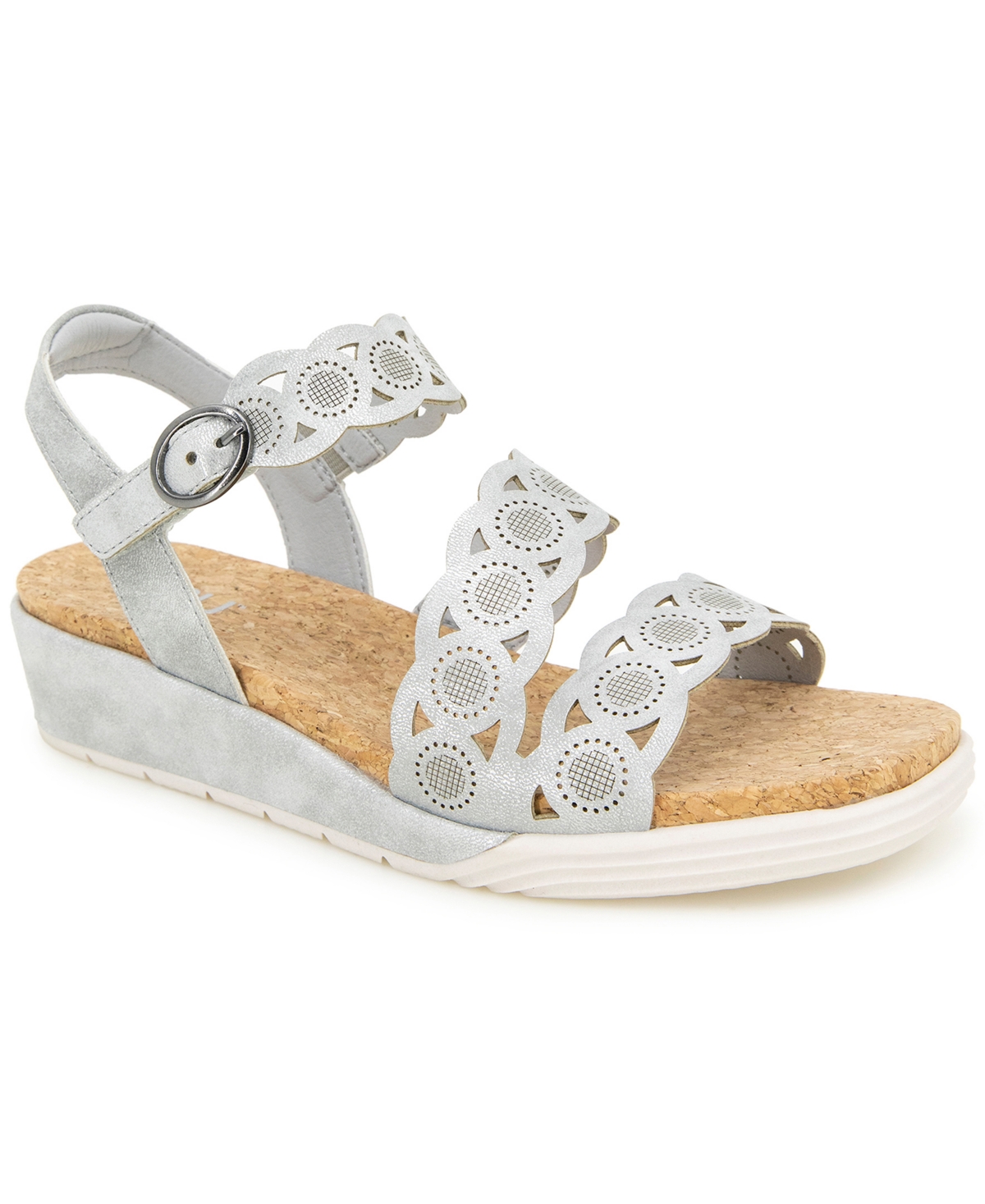 Click here for Jbu Womens Winona Casual Wedge Sandal - Silver Shi... prices