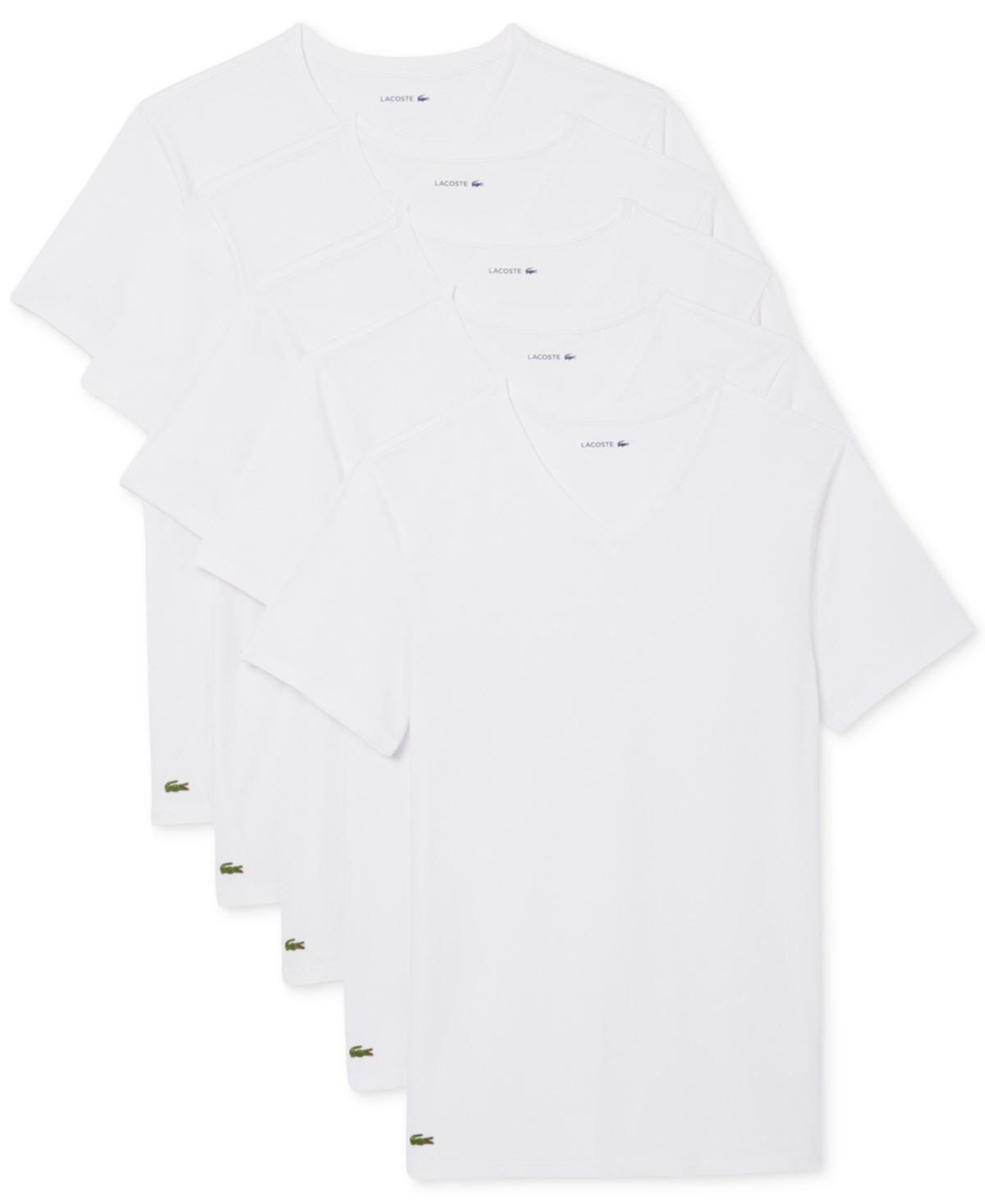 Click here for Lacoste Mens 5-Pack Slim-Fit V-Neck Undershirts -... prices