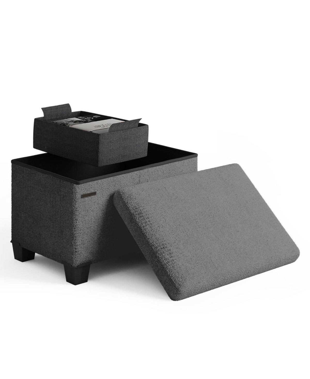 Click here for Rectangular Boucle Ottoman Storage Bench –... prices