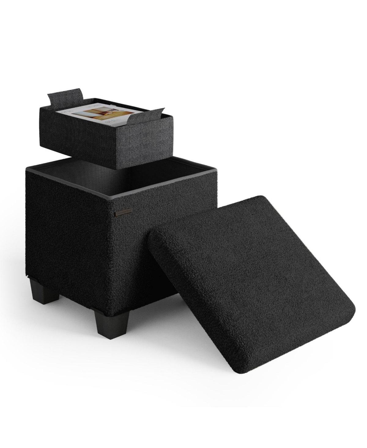 Click here for Rectangular Boucle Ottoman Storage Bench –... prices