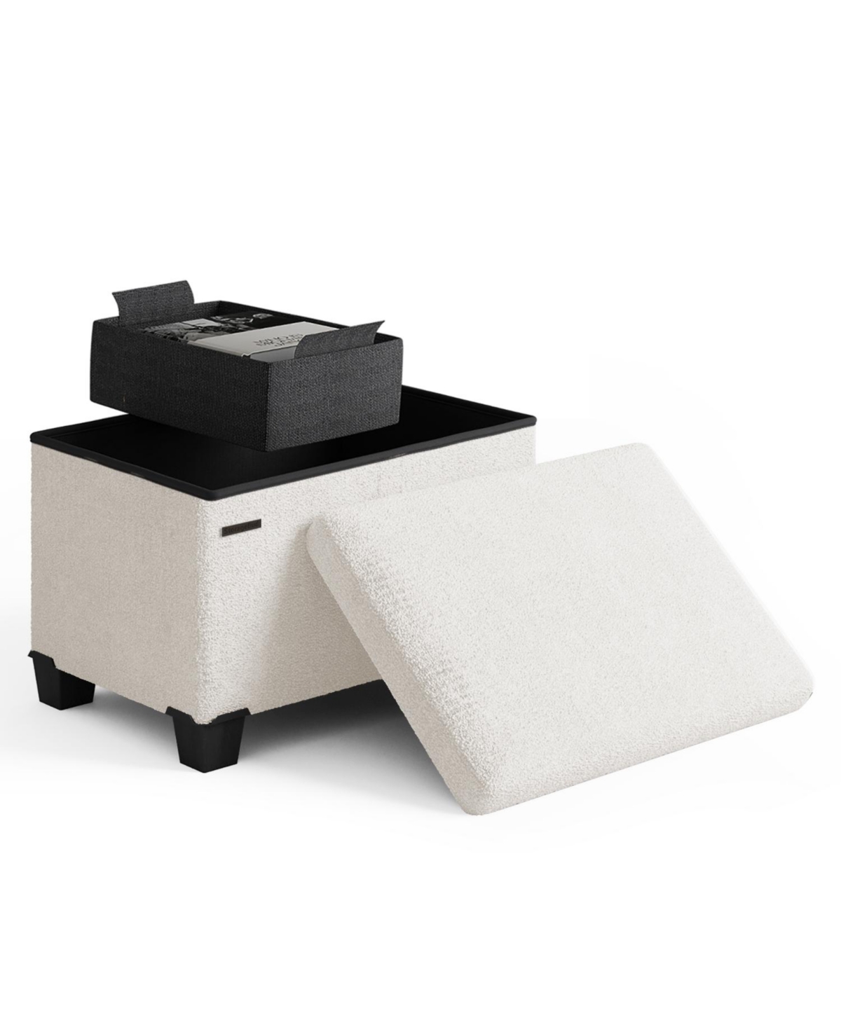 Click here for Rectangular Boucle Ottoman Storage Bench –... prices