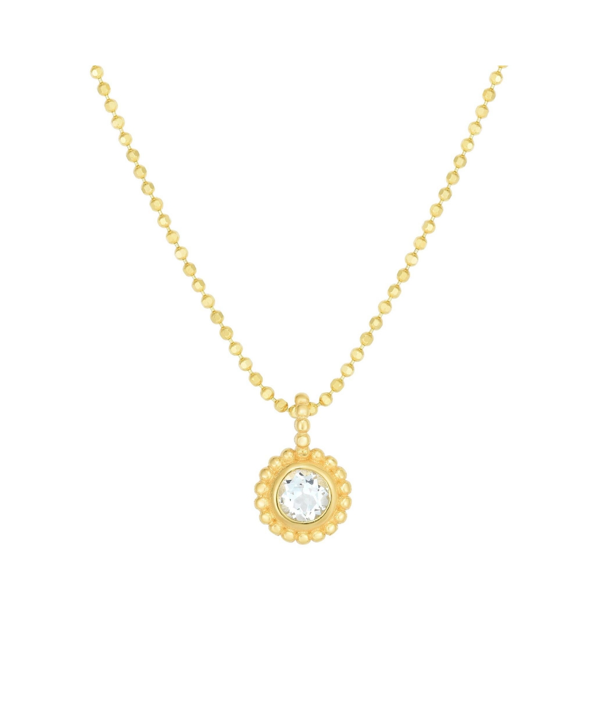 Click here for The Lovery Aquamarine Beaded Bezel Necklace 14K Go... prices