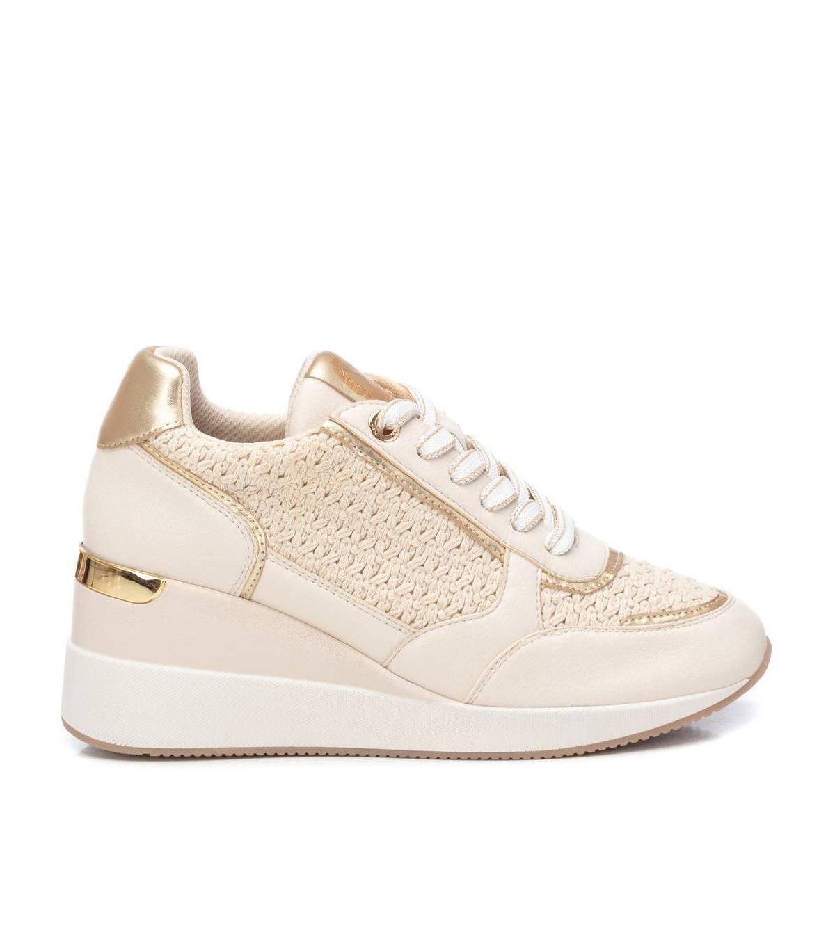 Click here for Womens Wedge Braided Sneakers By Xti - Beige prices