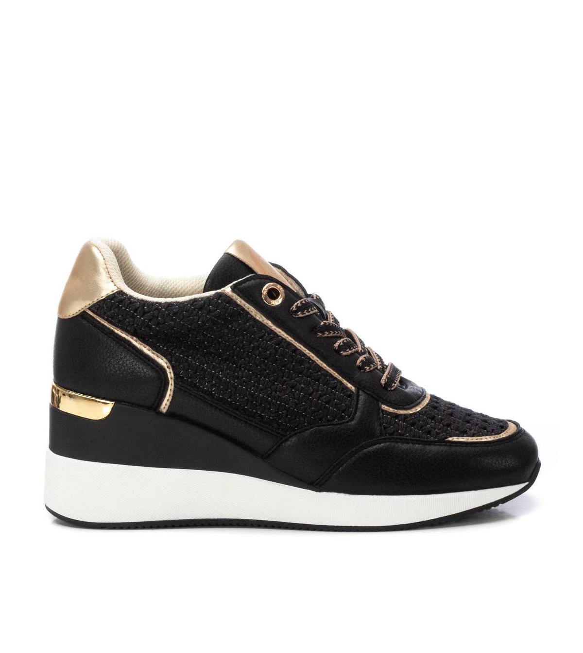 Click here for Womens Wedge Braided Sneakers By Xti - Black prices