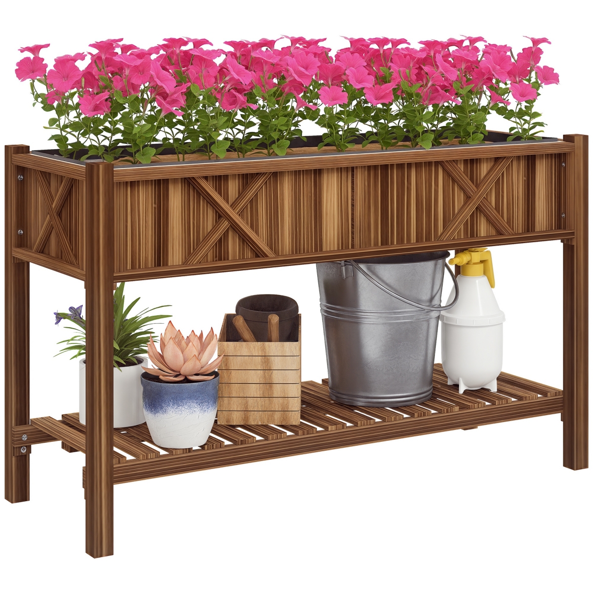 Click here for Outsunny Elevated Wood Garden Bed  47 x 22 x 31.5i... prices