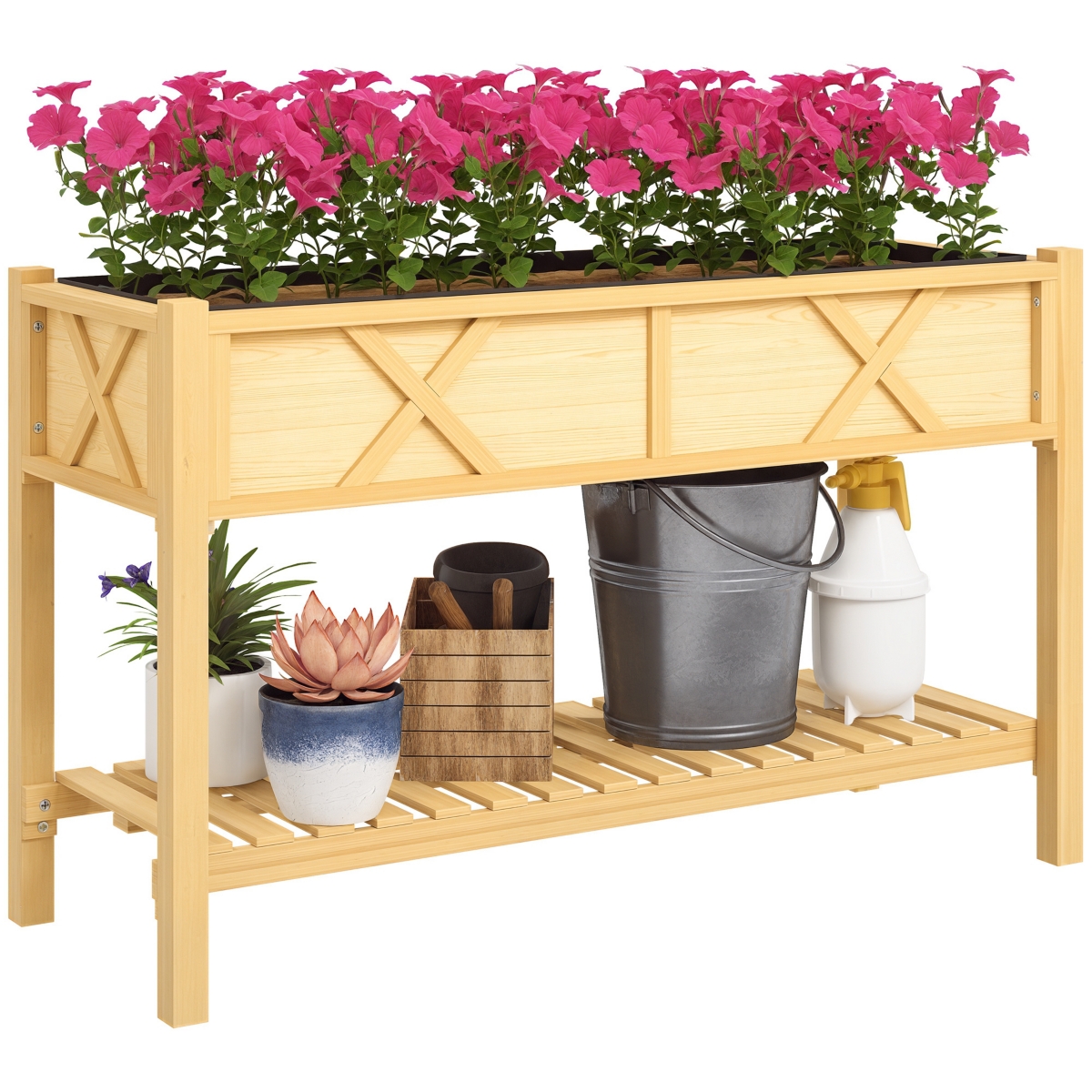 Click here for Outsunny Elevated Wood Garden Bed  47 x 22 x 31.5i... prices