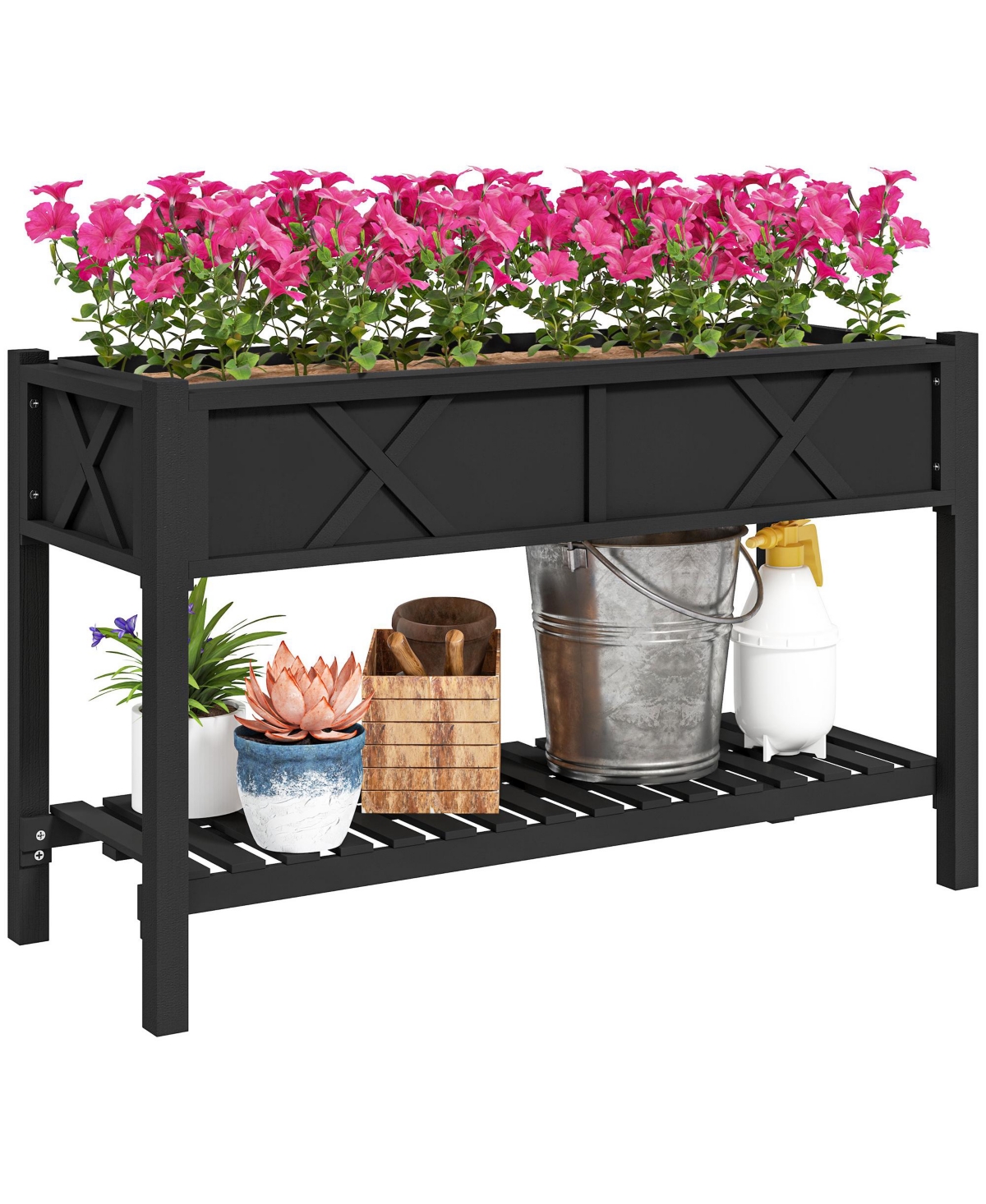 Click here for Outsunny Elevated Wood Garden Bed  47 x 22 x 31.5i... prices