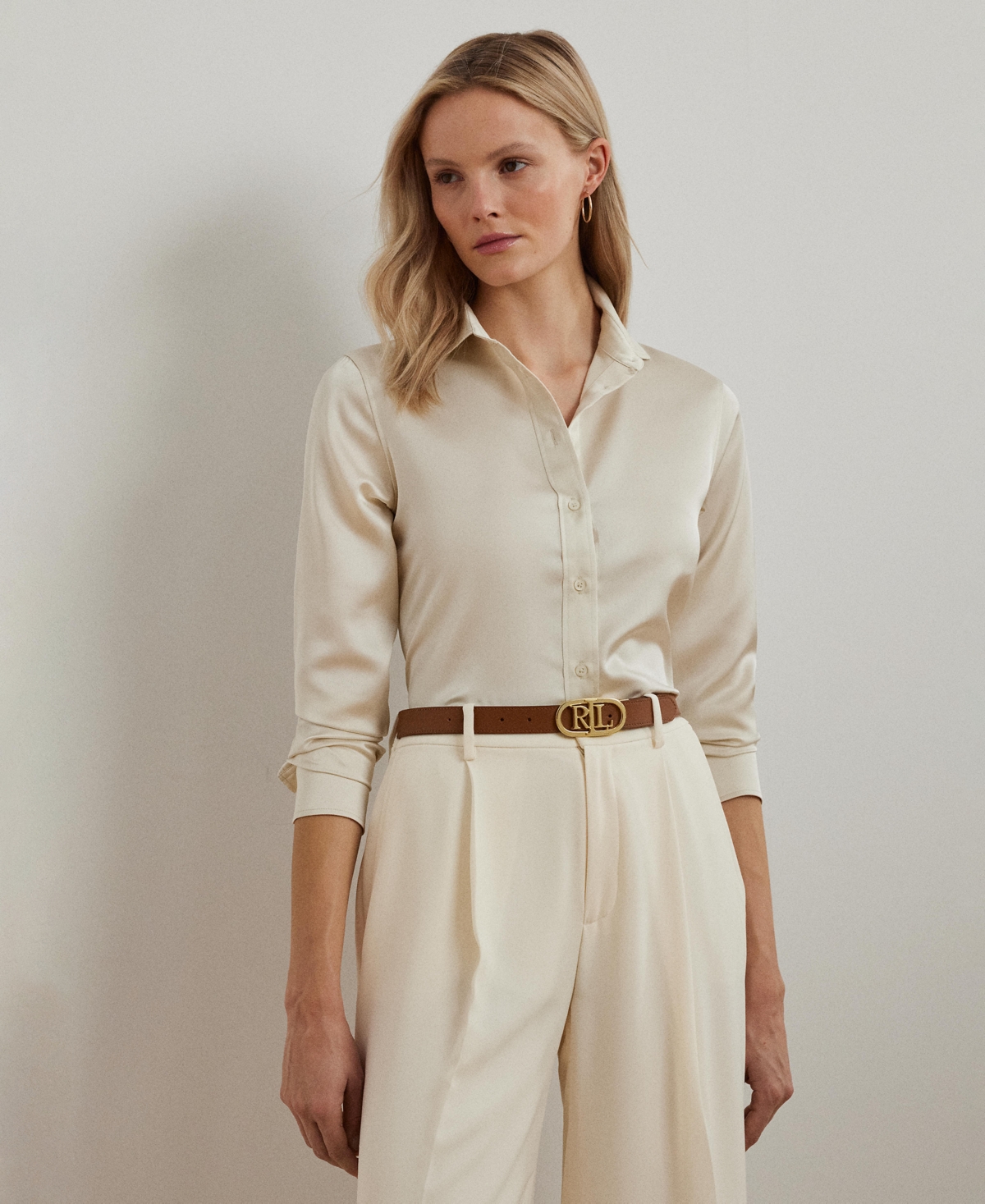 Click here for Lauren Ralph Lauren Womens Satin Charmeuse Shirt -... prices