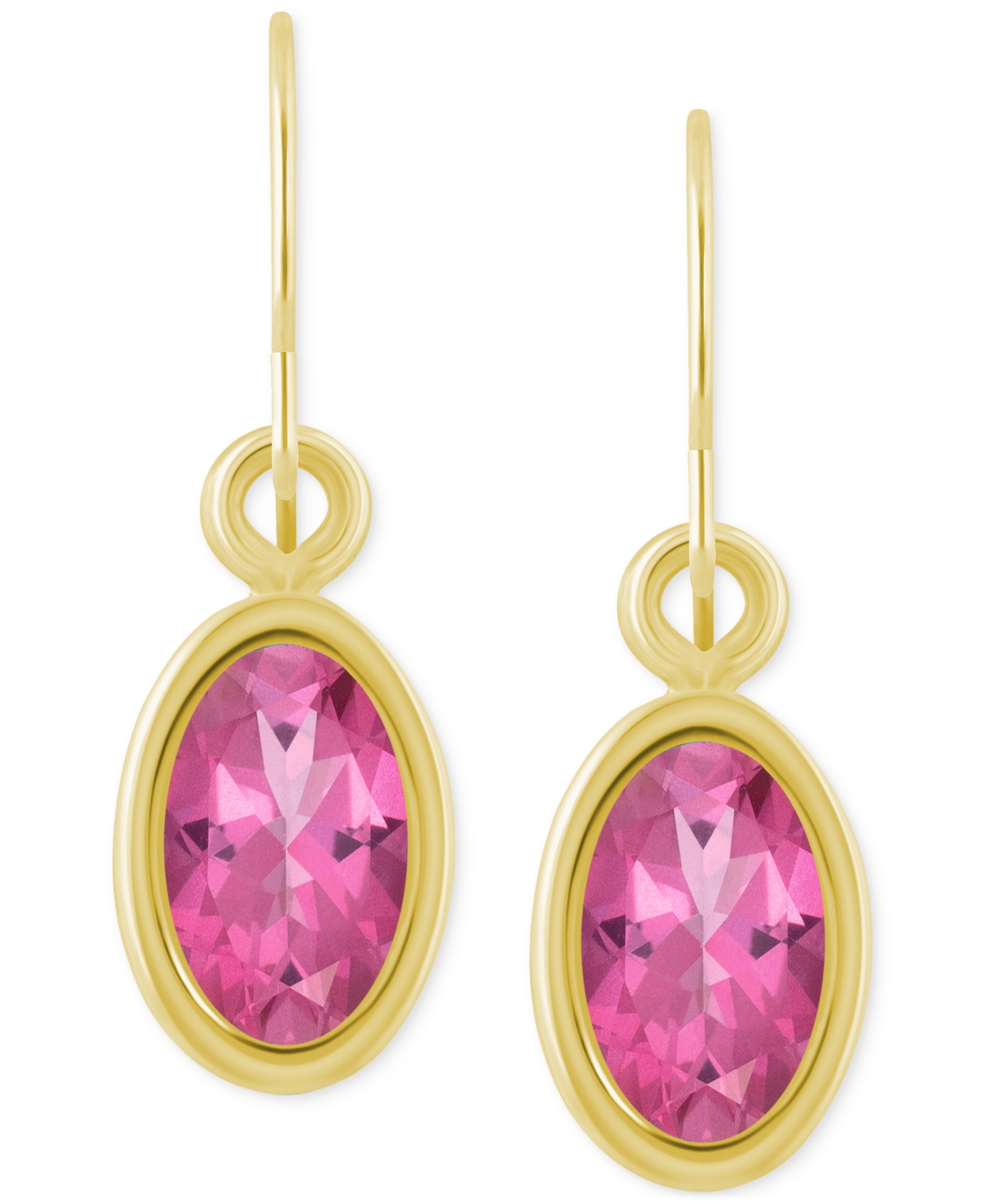 Click here for Macys Oval Gemstone Drop Earrings in 10k Yellow Go... prices