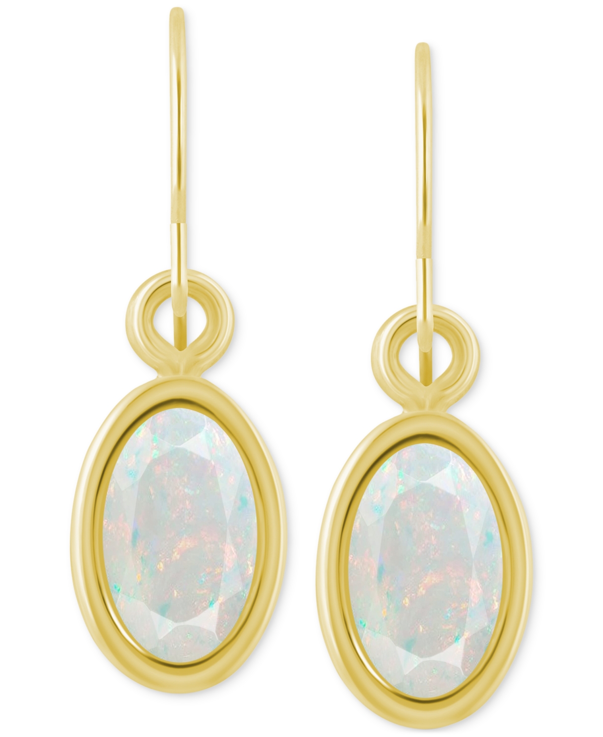 Click here for Macys Oval Gemstone Drop Earrings in 10k Yellow Go... prices