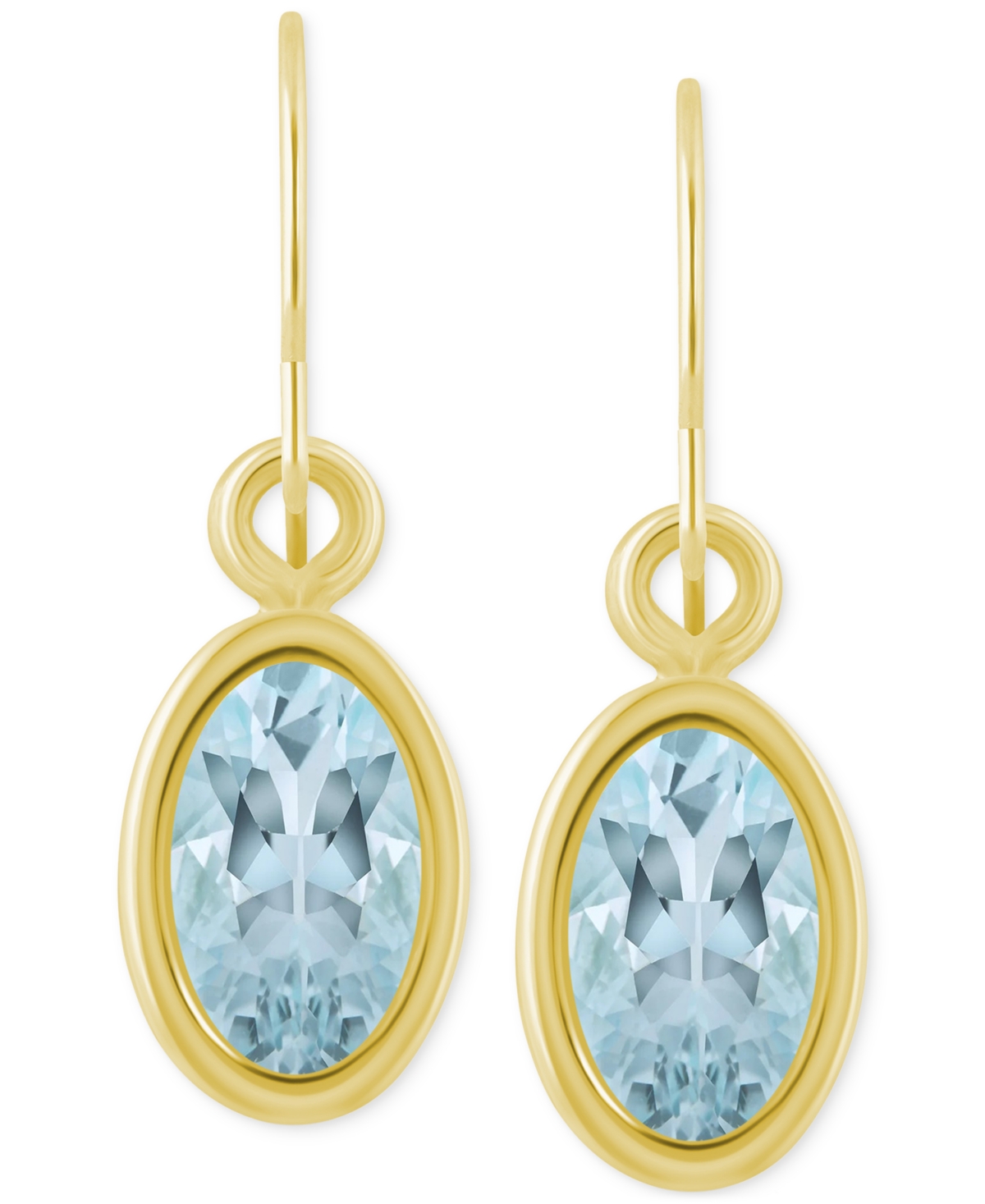 Click here for Macys Oval Gemstone Drop Earrings in 10k Yellow Go... prices