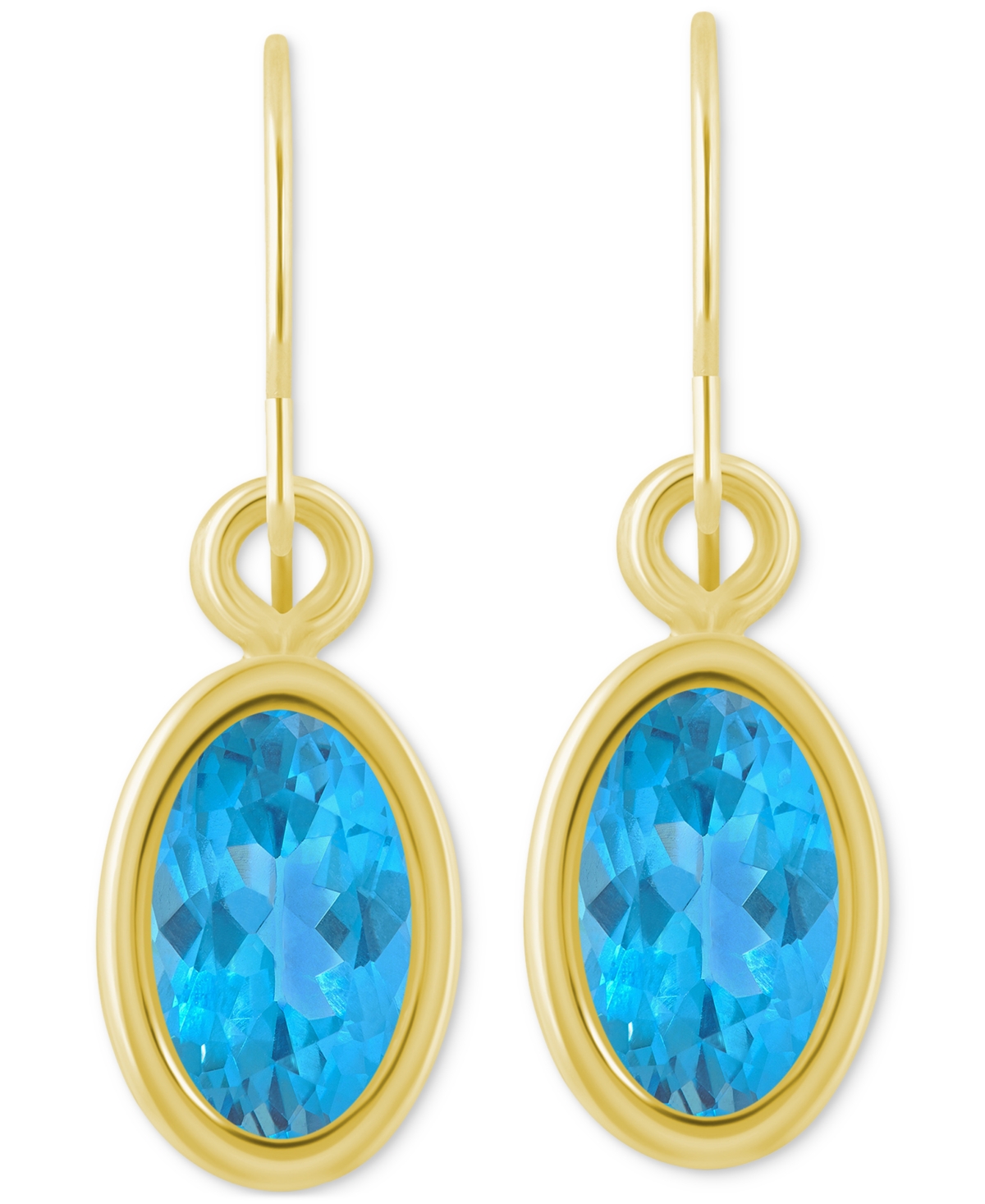 Click here for Macys Oval Gemstone Drop Earrings in 10k Yellow Go... prices