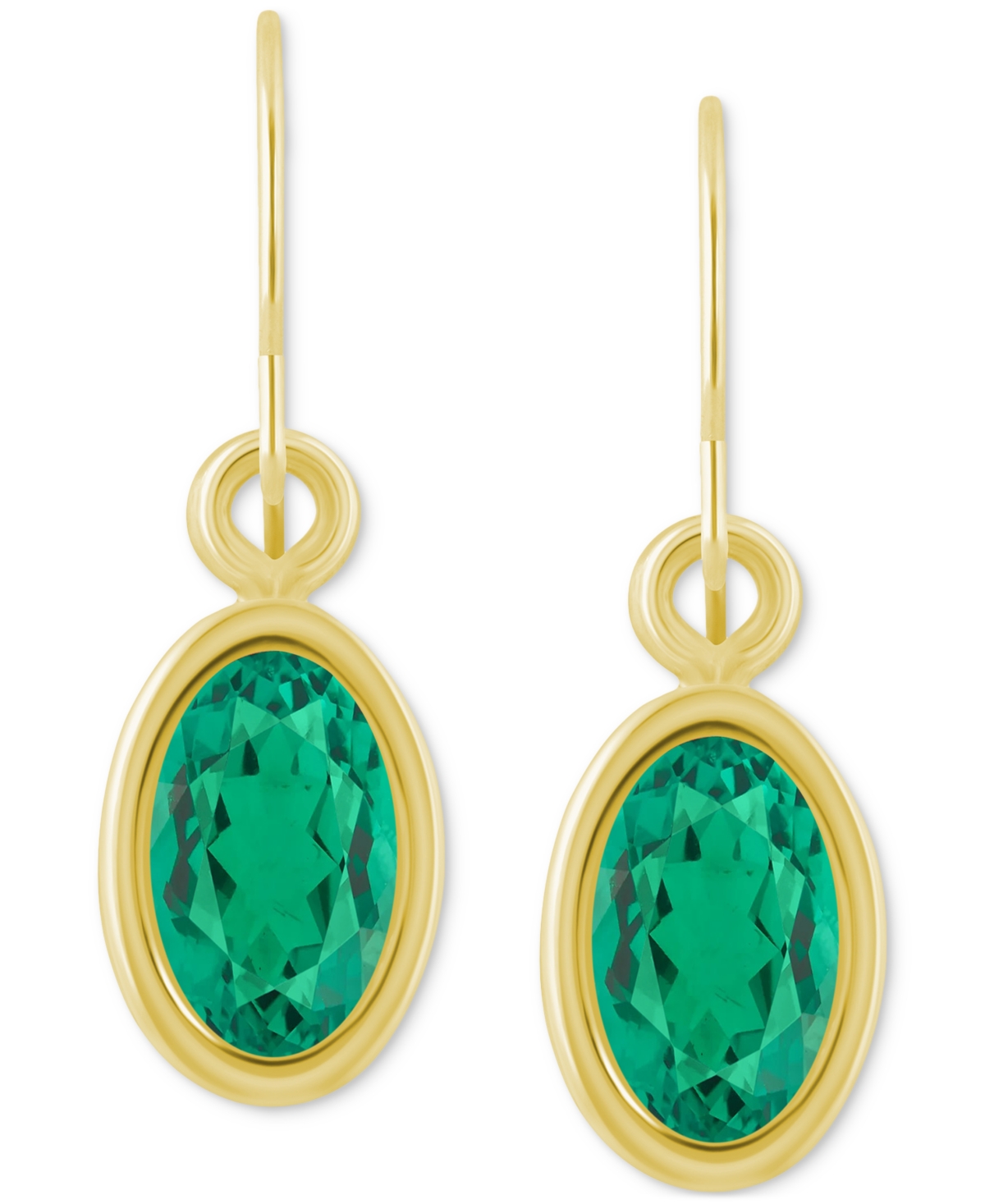 Click here for Macys Oval Gemstone Drop Earrings in 10k Yellow Go... prices