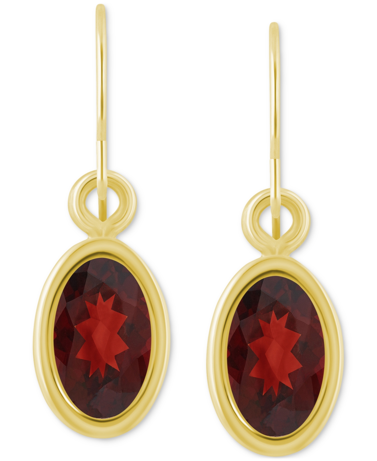 Click here for Macys Oval Gemstone Drop Earrings in 10k Yellow Go... prices