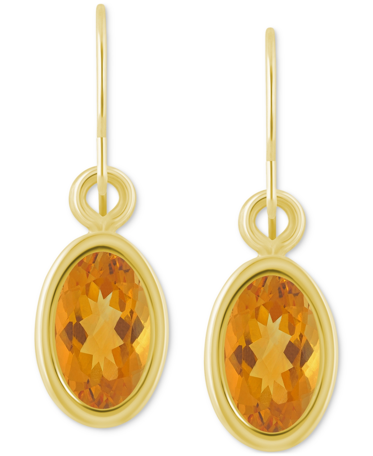 Click here for Macys Oval Gemstone Drop Earrings in 10k Yellow Go... prices