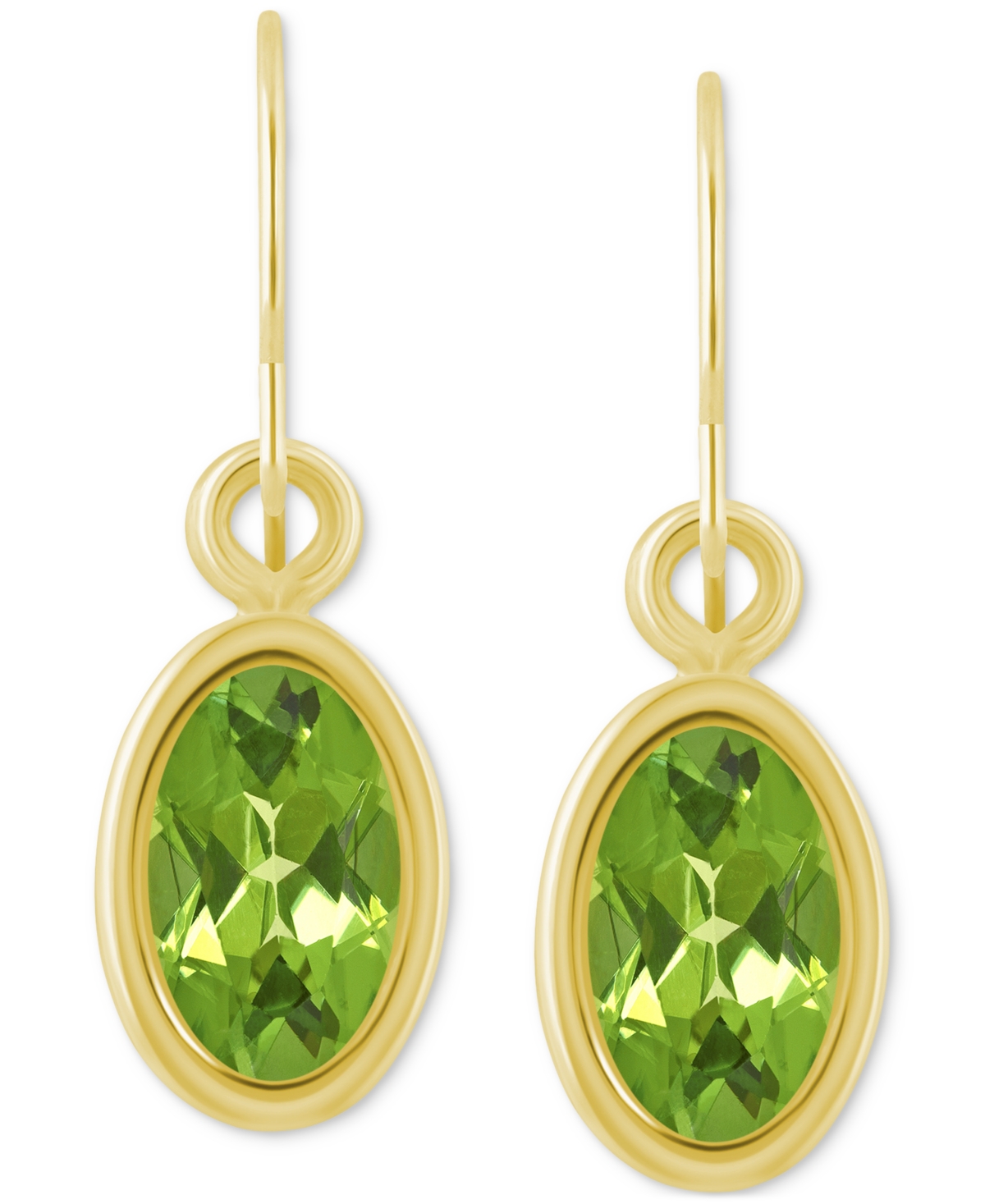 Click here for Macys Oval Gemstone Drop Earrings in 10k Yellow Go... prices