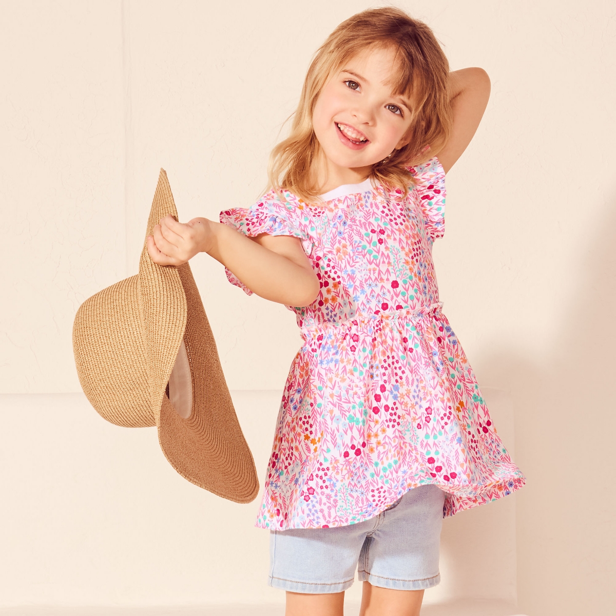 Click here for Lands End Big Girls Plus Short Sleeve Gathered Wai... prices