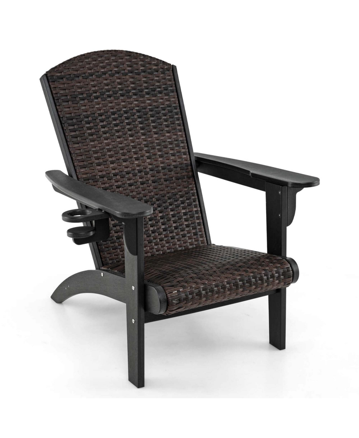 Click here for Patio Adirondack Chair with Rattan Padded Seat Wid... prices
