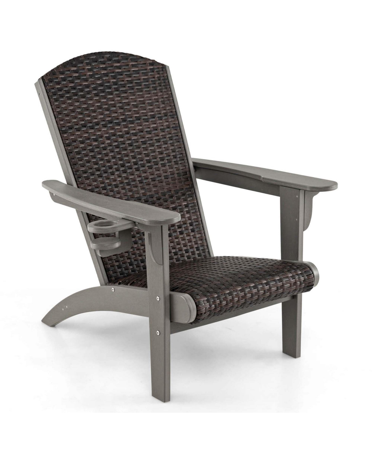 Click here for Patio Adirondack Chair with Rattan Padded Seat Wid... prices
