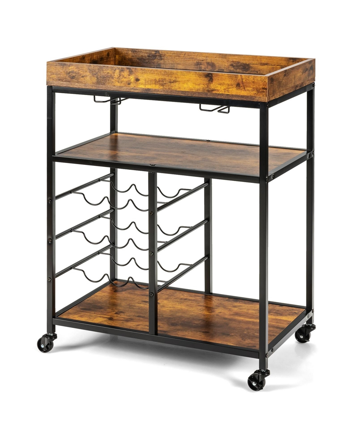 Click here for 3-Tier Rolling Kitchen Cart with Wood Shelves and... prices