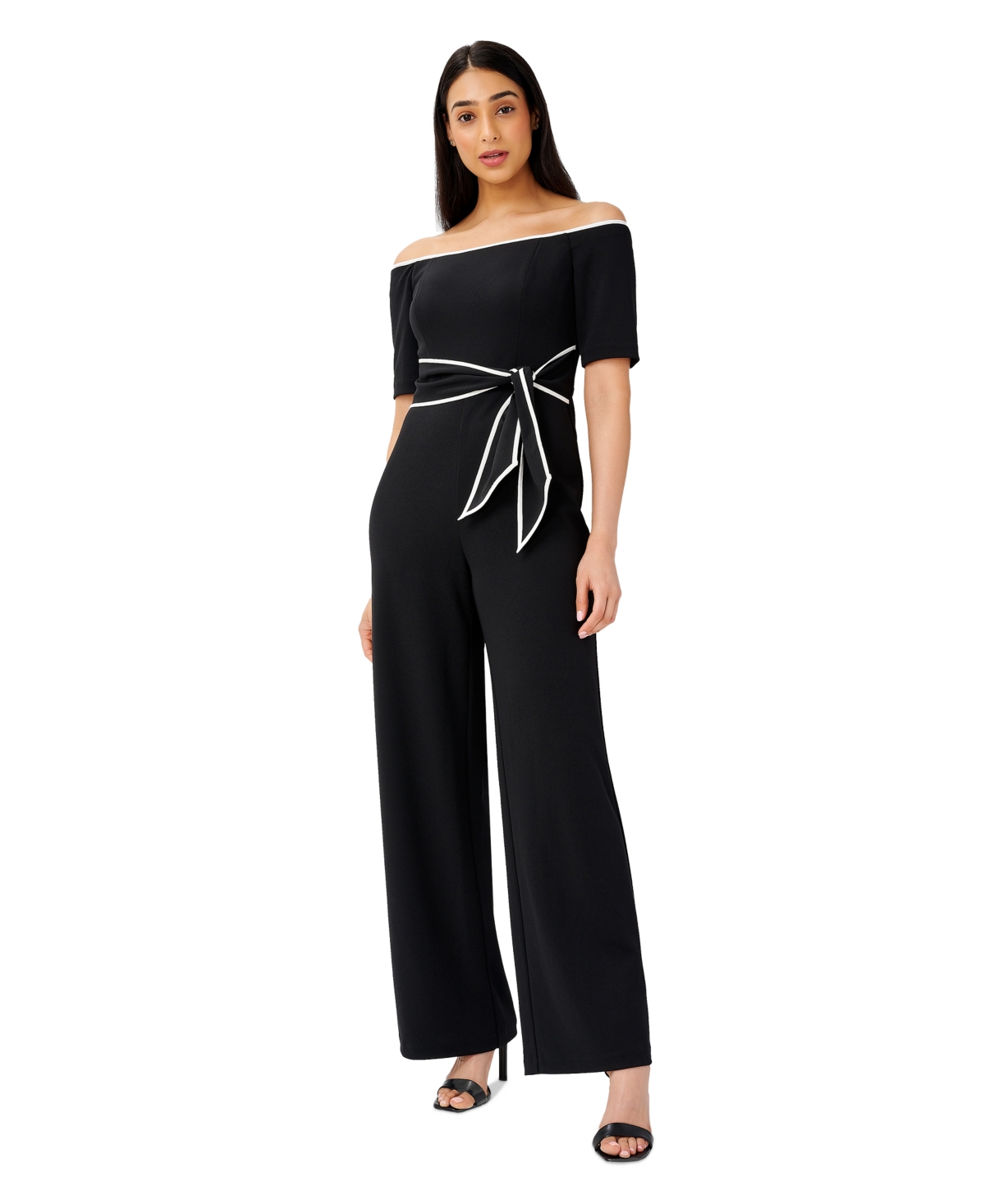 Click here for Adrianna Papell Womens Off-The-Shoulder Jumpsuit -... prices