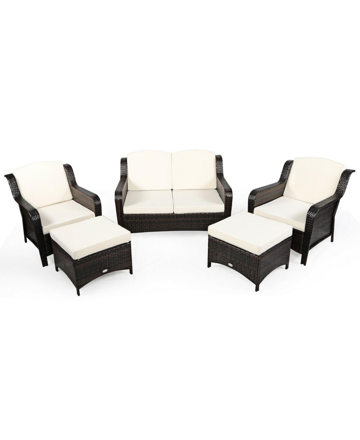 Click here for 5 Pieces Patio Rattan Sofa Set with Cushion and Ot... prices