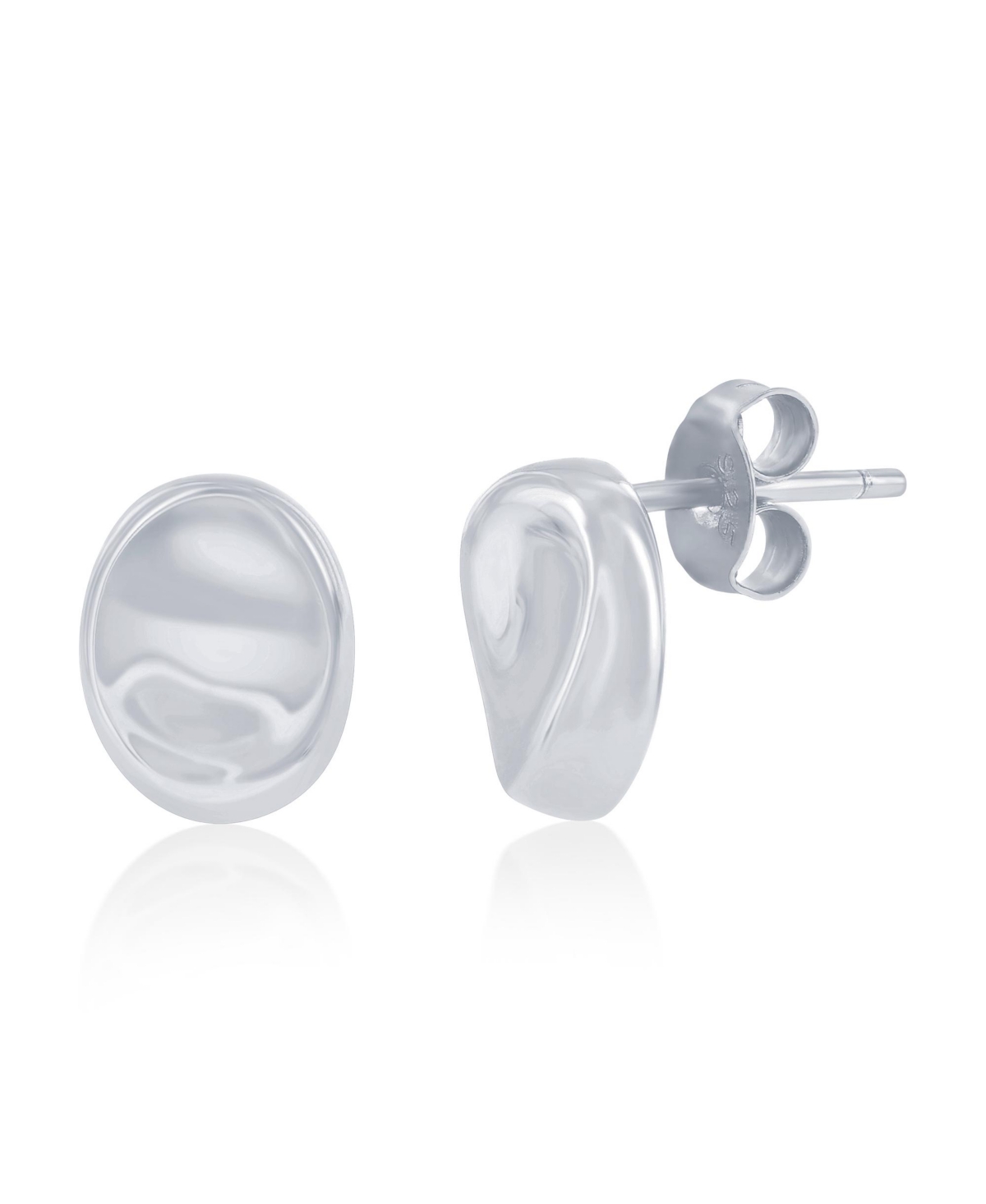 Click here for Sterling Silver  Polished Oval Stud - Silver prices