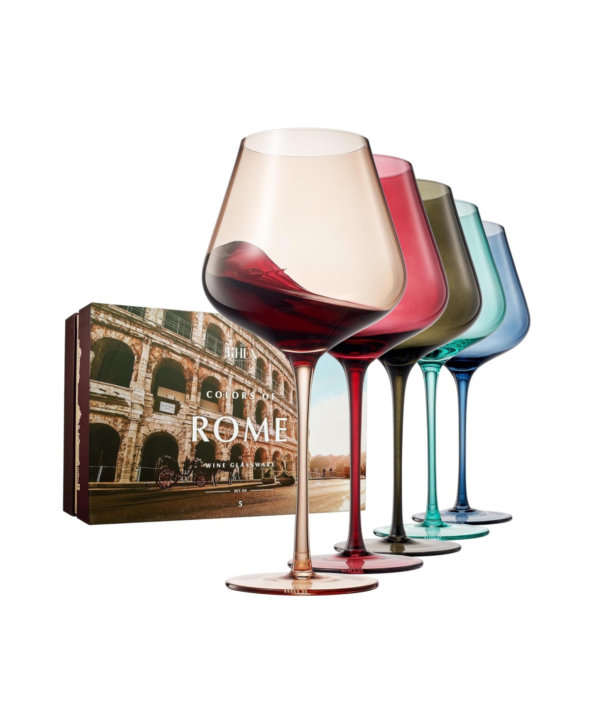 Click here for The Wine Savant Colors of Rome Italy Wine Glasses... prices