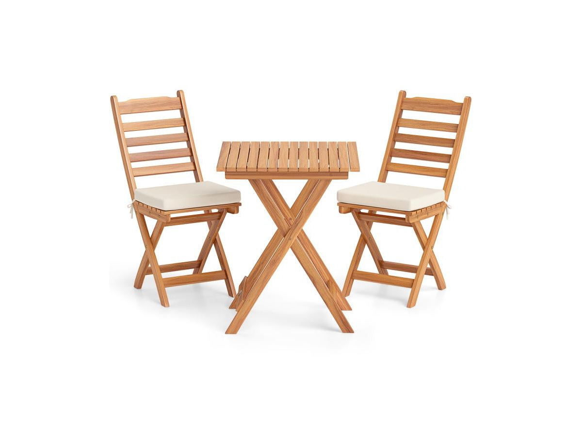 Click here for Folding Chair Table Set with Soft Seat Cushions an... prices