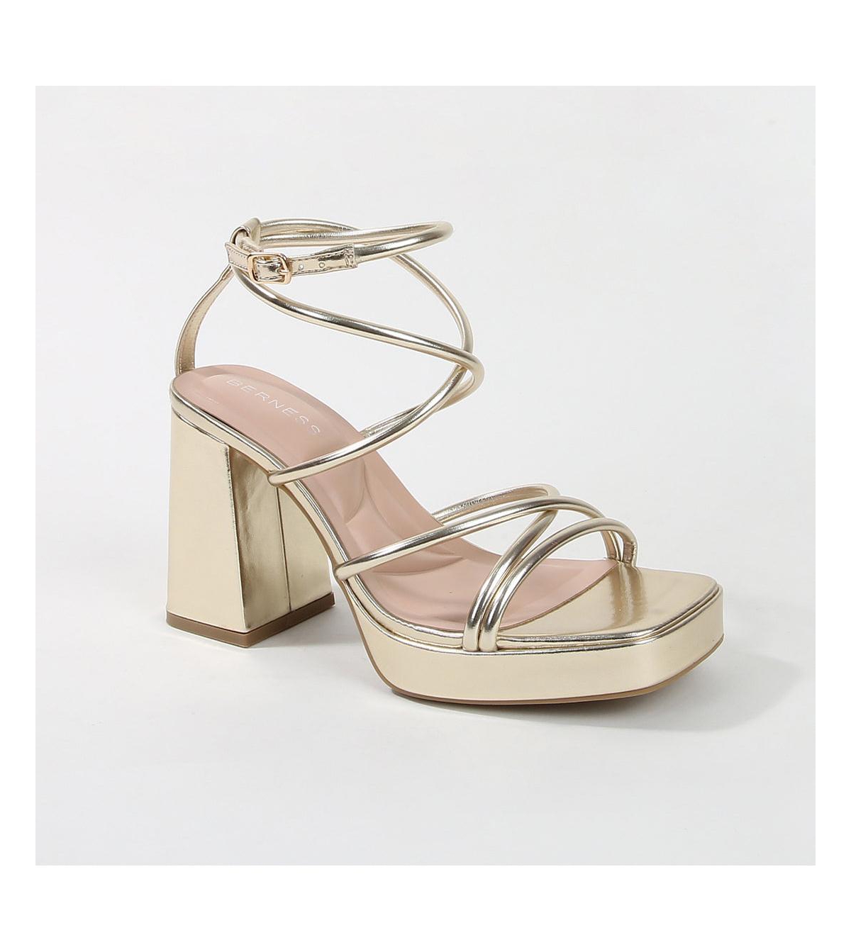 Click here for Aggie Strappy Platform Heels - Gold prices
