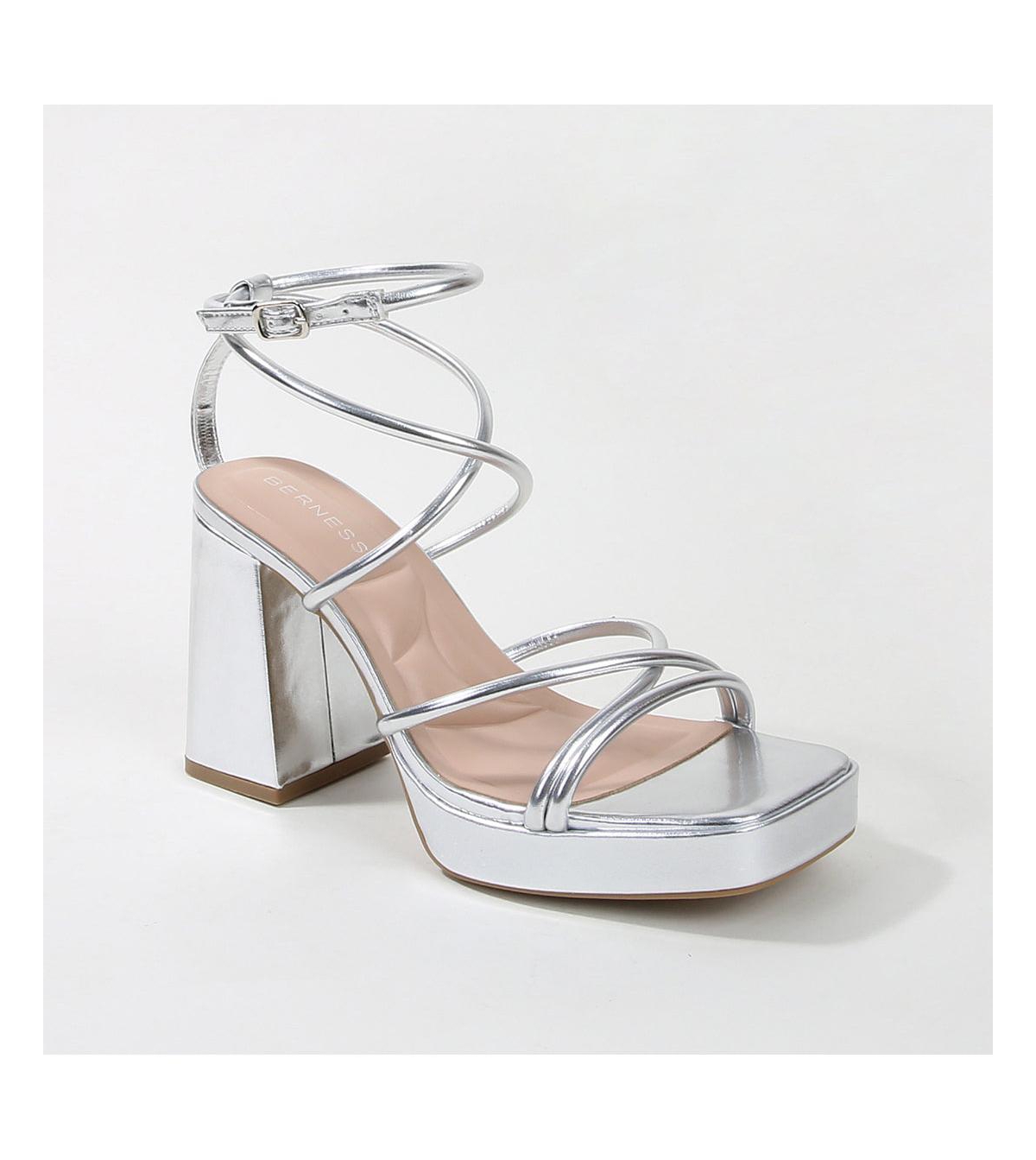 Click here for Aggie Strappy Platform Heels - Silver prices