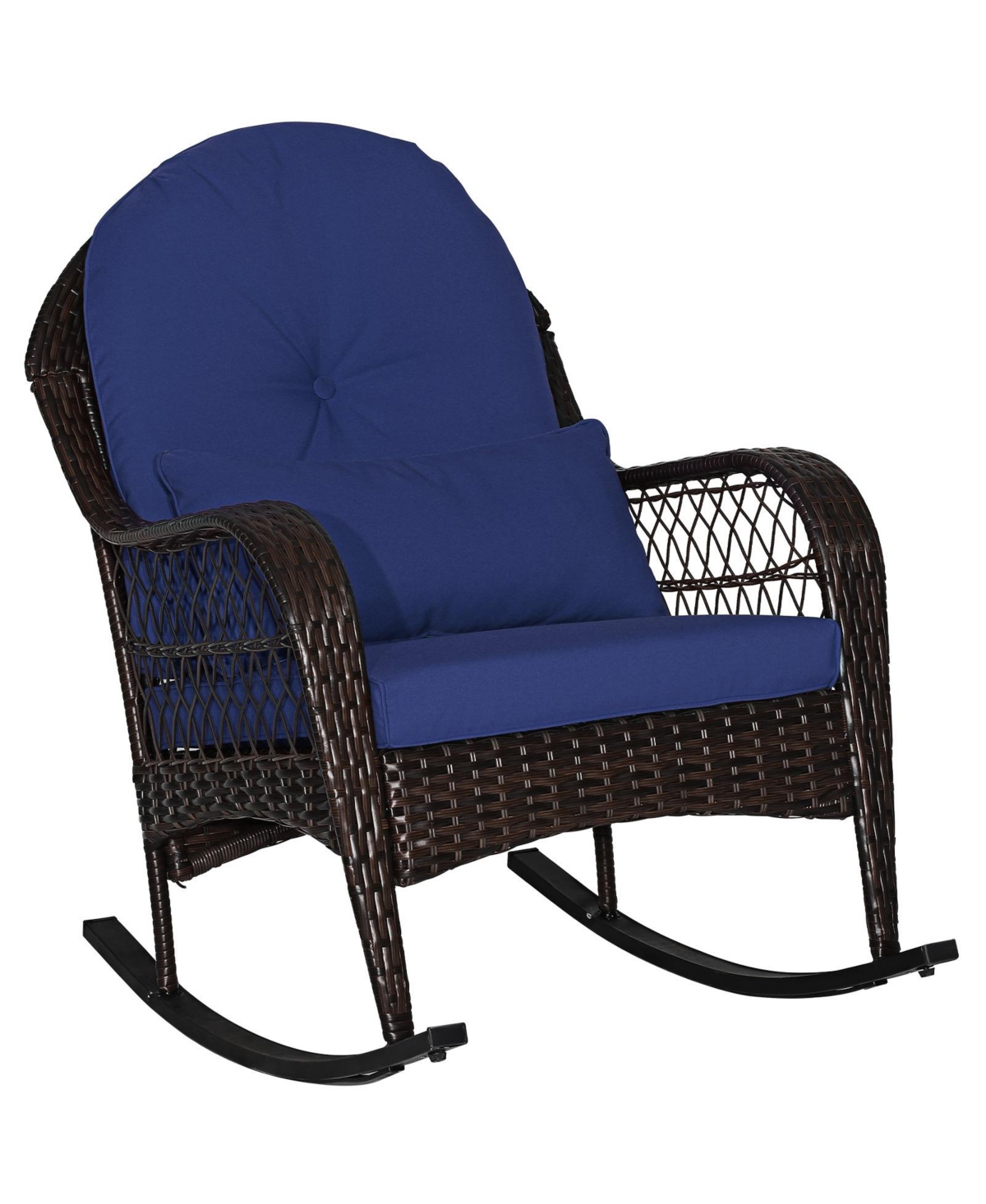 Click here for Patio Rattan Rocking Chair with Seat Back Cushions... prices