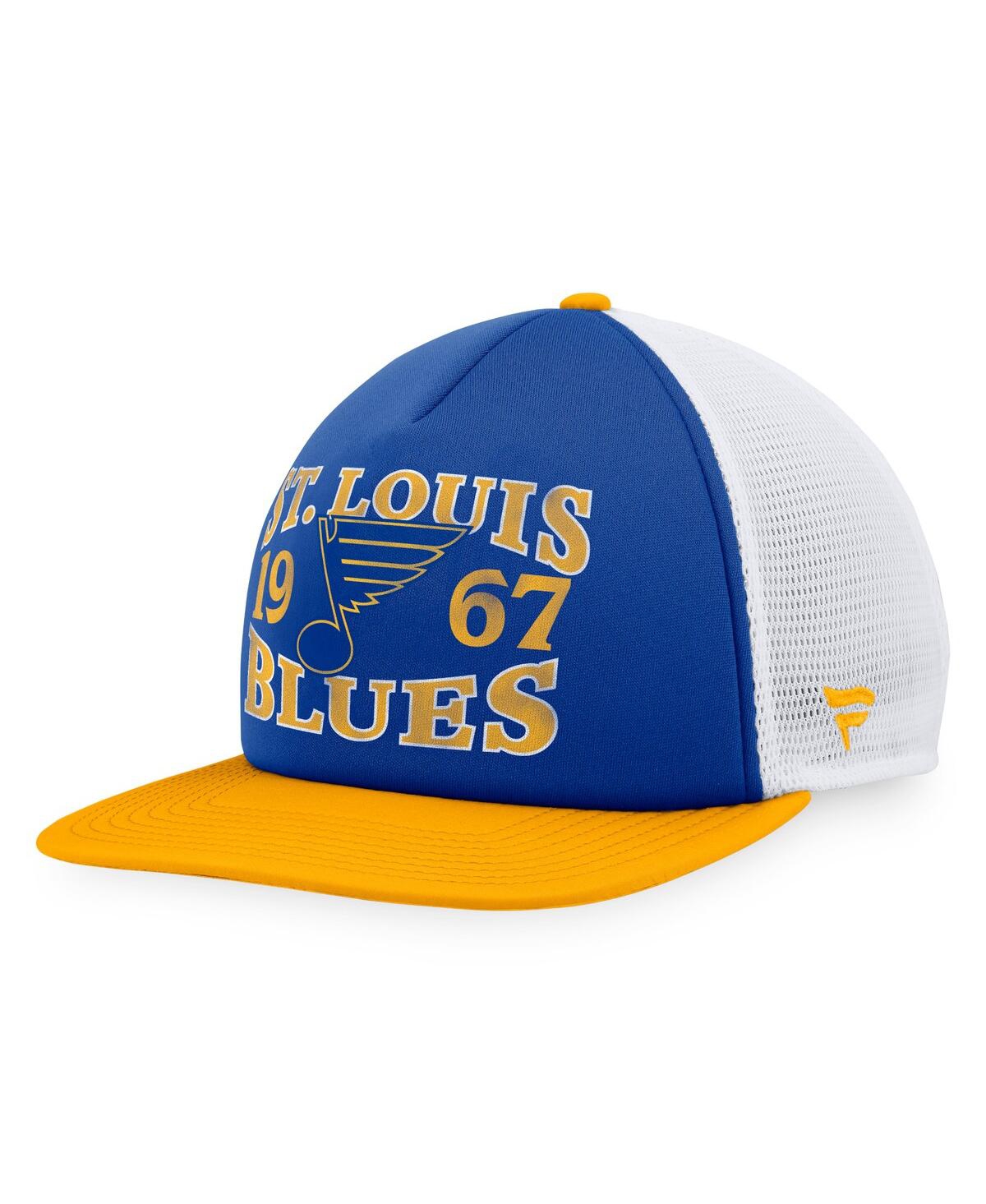 Click here for Fanatics Mens Blue/Gold St. Louis Blues Heritage V... prices