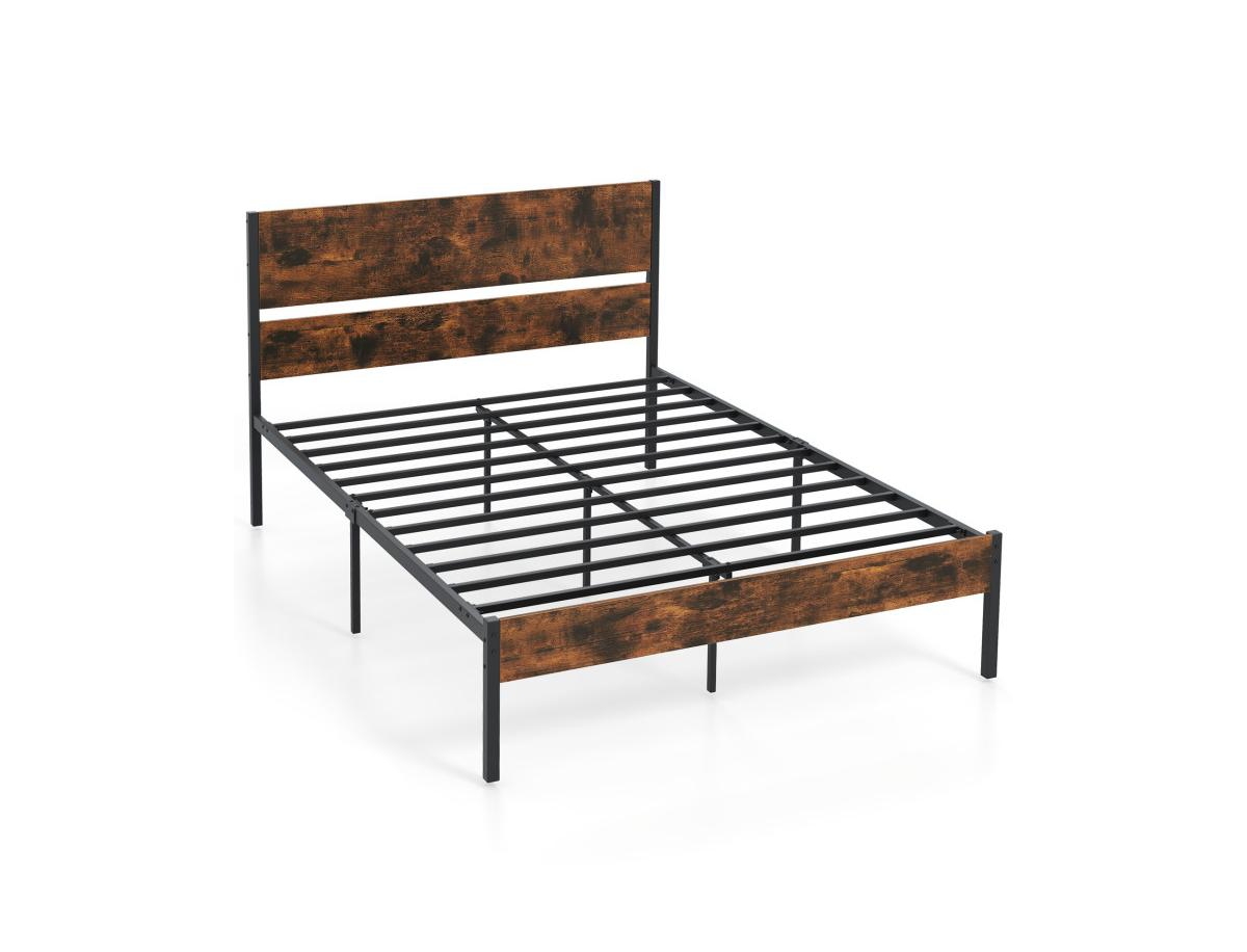 Click here for Metal Bed Frame with Wooden Headboard and Footboar... prices