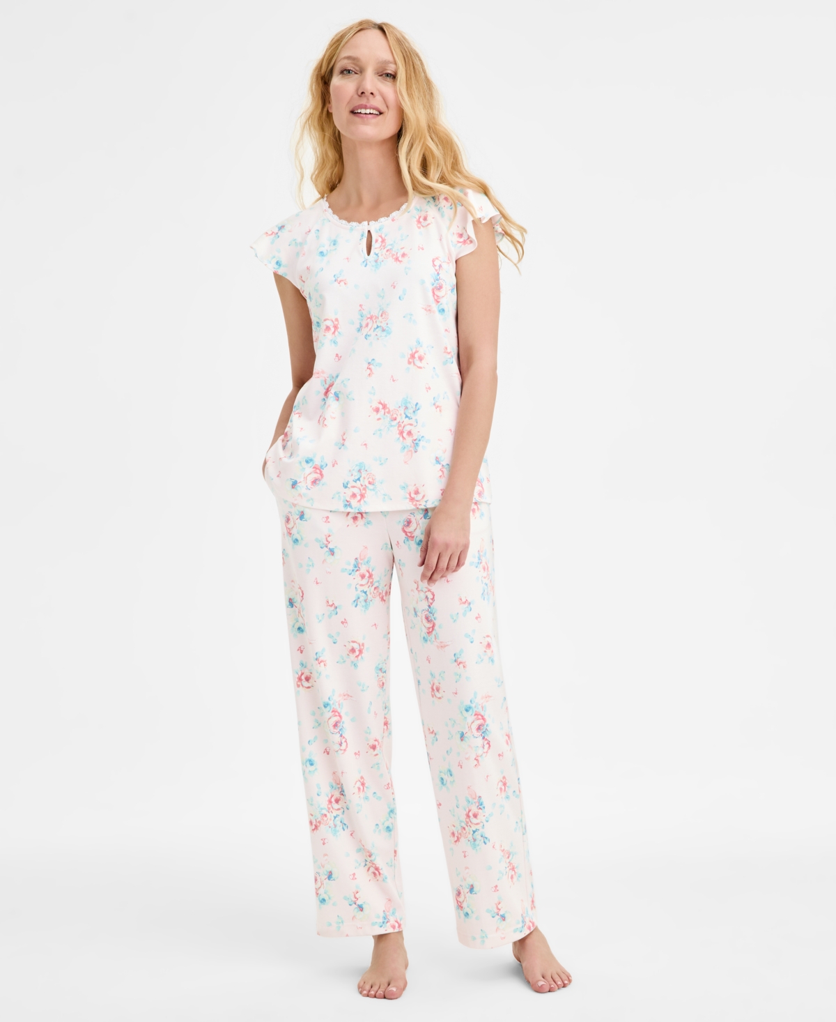 Click here for Charter Club Womens Cotton Flutter-Sleeve Pajama S... prices