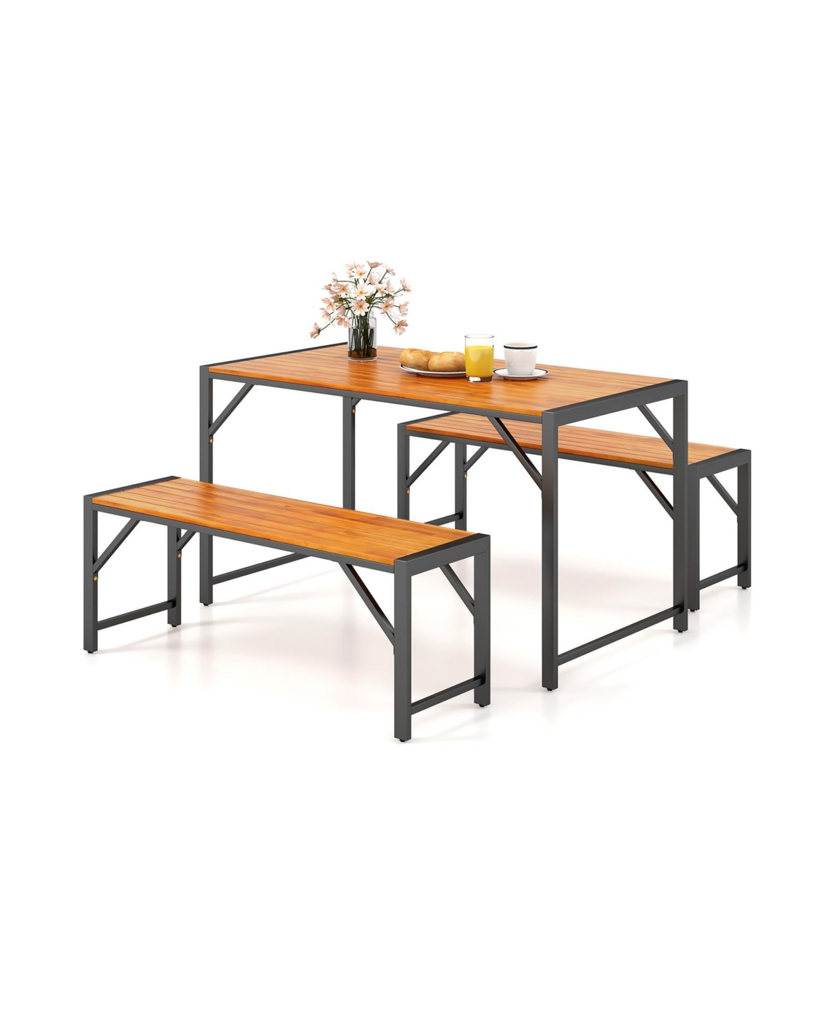 Click here for 3 Pieces Patio Dining Set with Acacia Wood Dining... prices