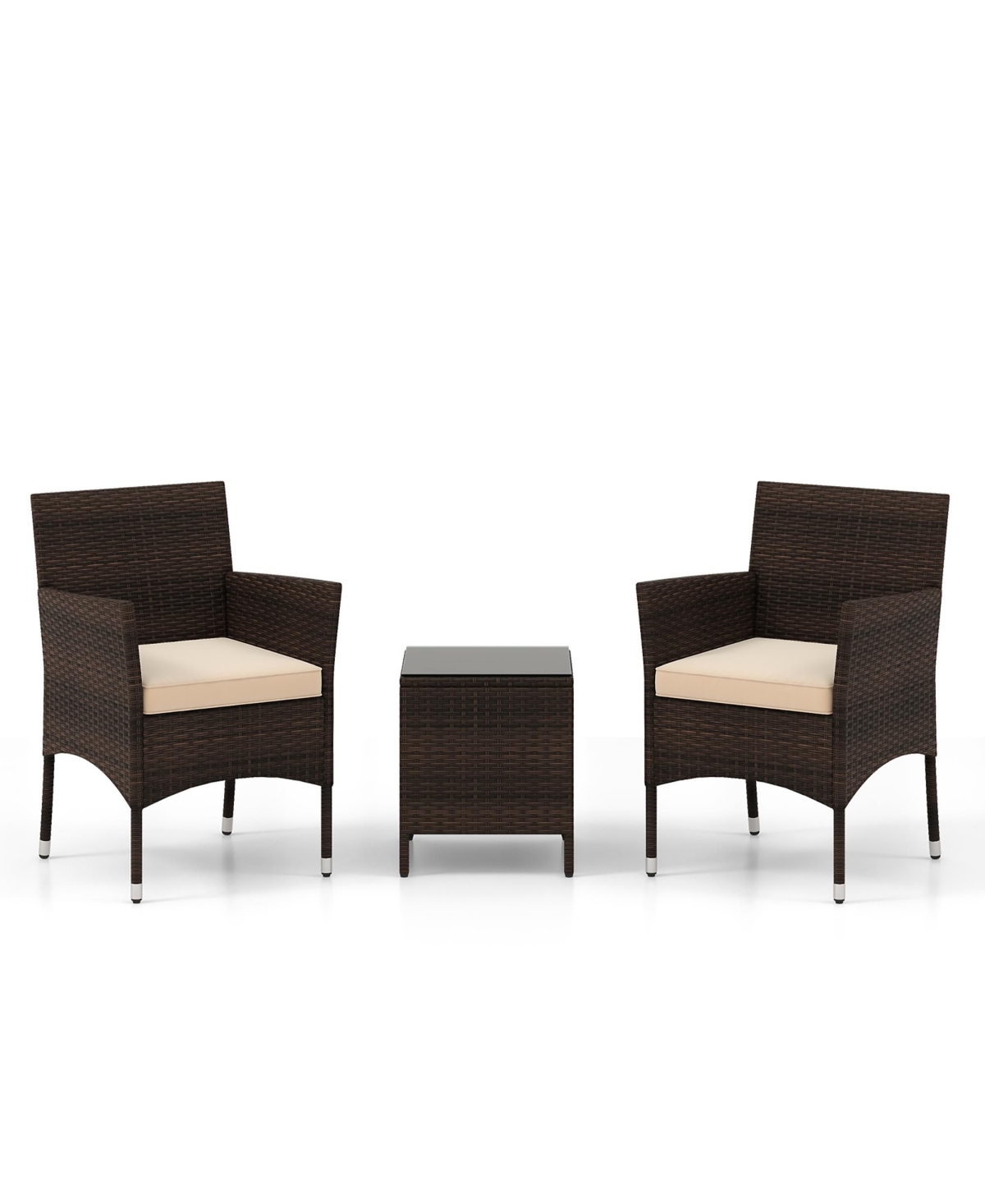 Click here for Gymax 3 Pcs Outdoor Conversation Set w/ Cushioned... prices