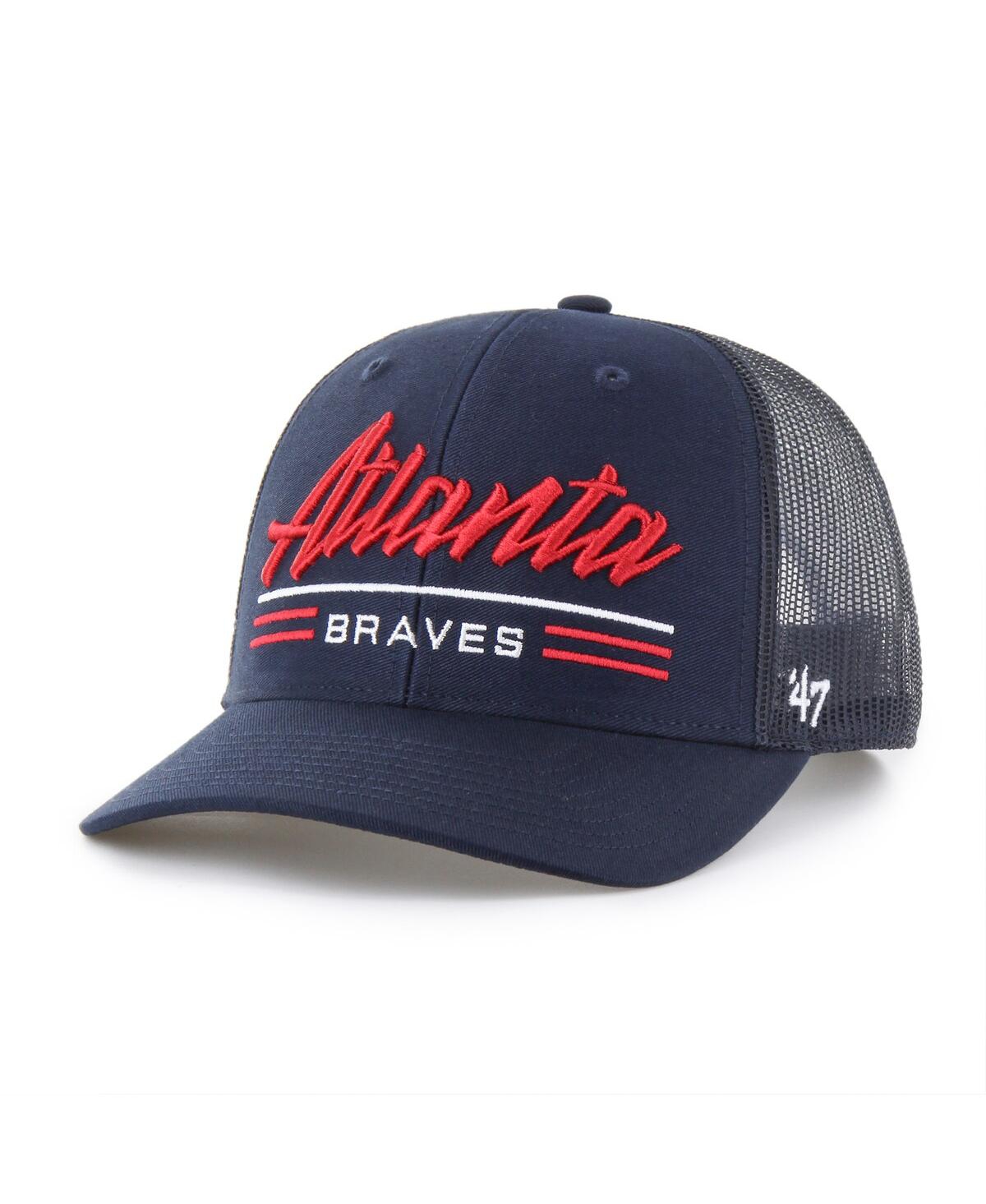 Click here for 47 Brand Mens Navy Atlanta Braves Garner Trucker A... prices
