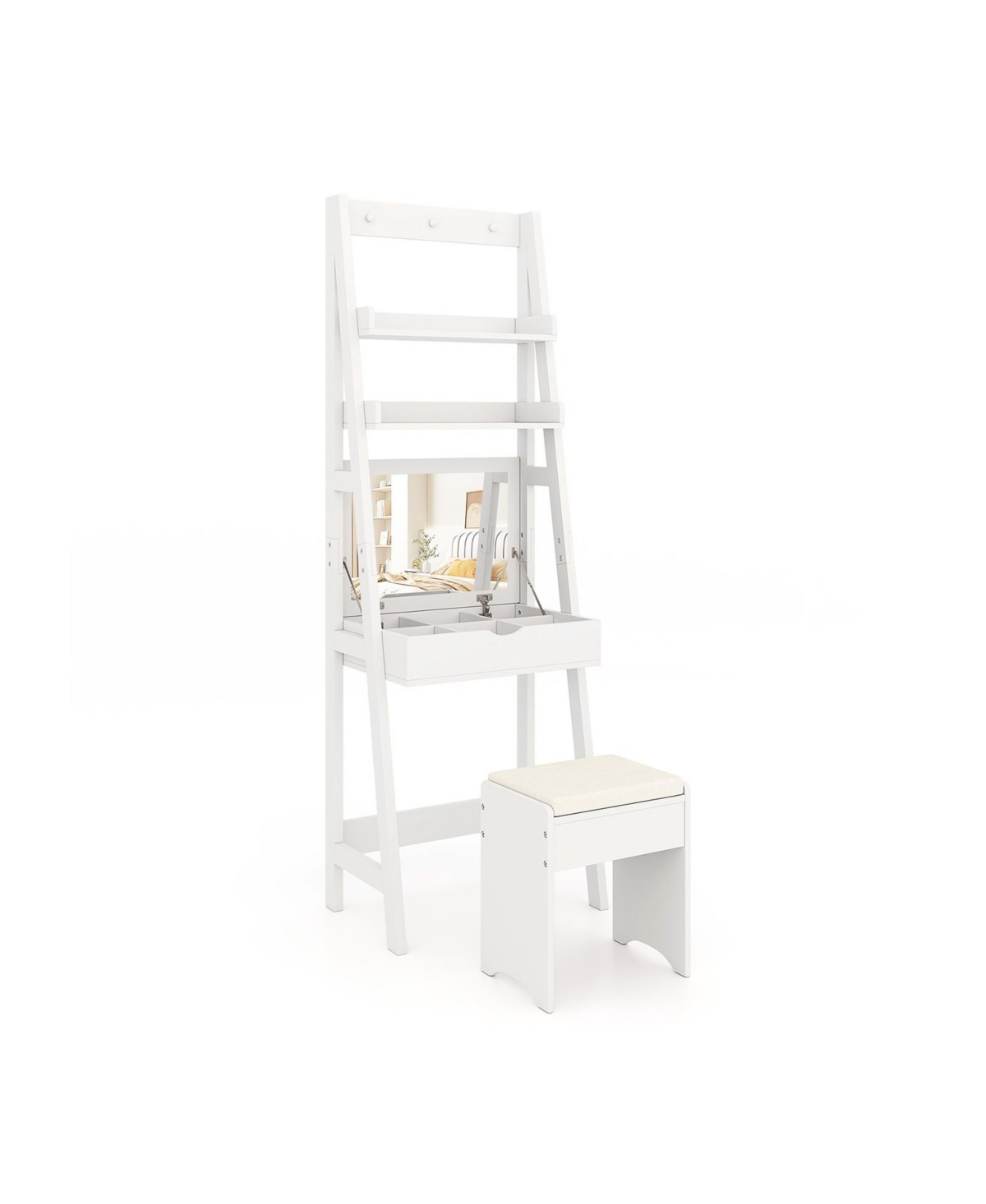 Click here for Vanity Desk Set with Flip Top Mirror Hidden Storag... prices
