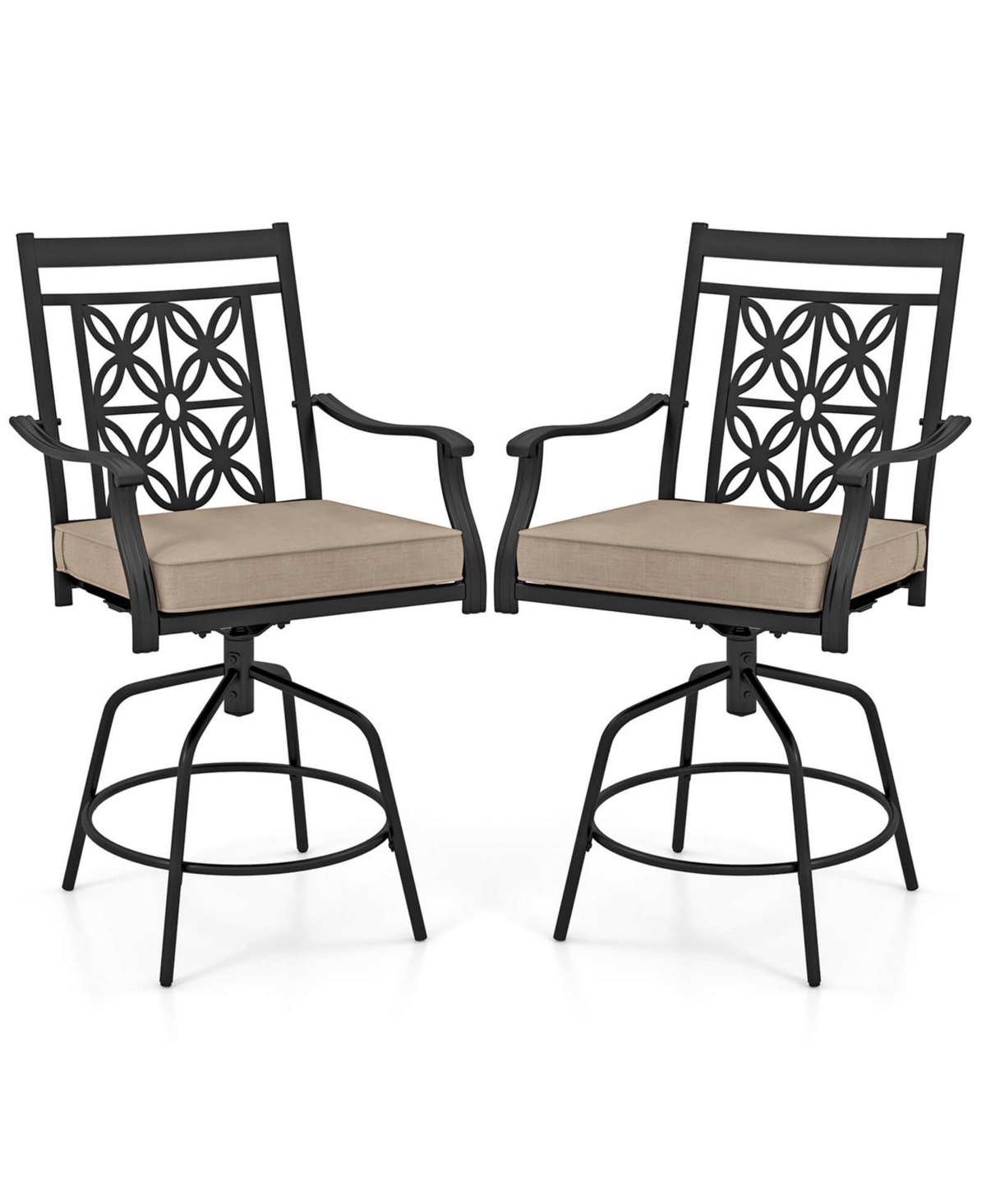 Click here for Outdoor 360°Swivel Bar Stools Set of 2 with S... prices
