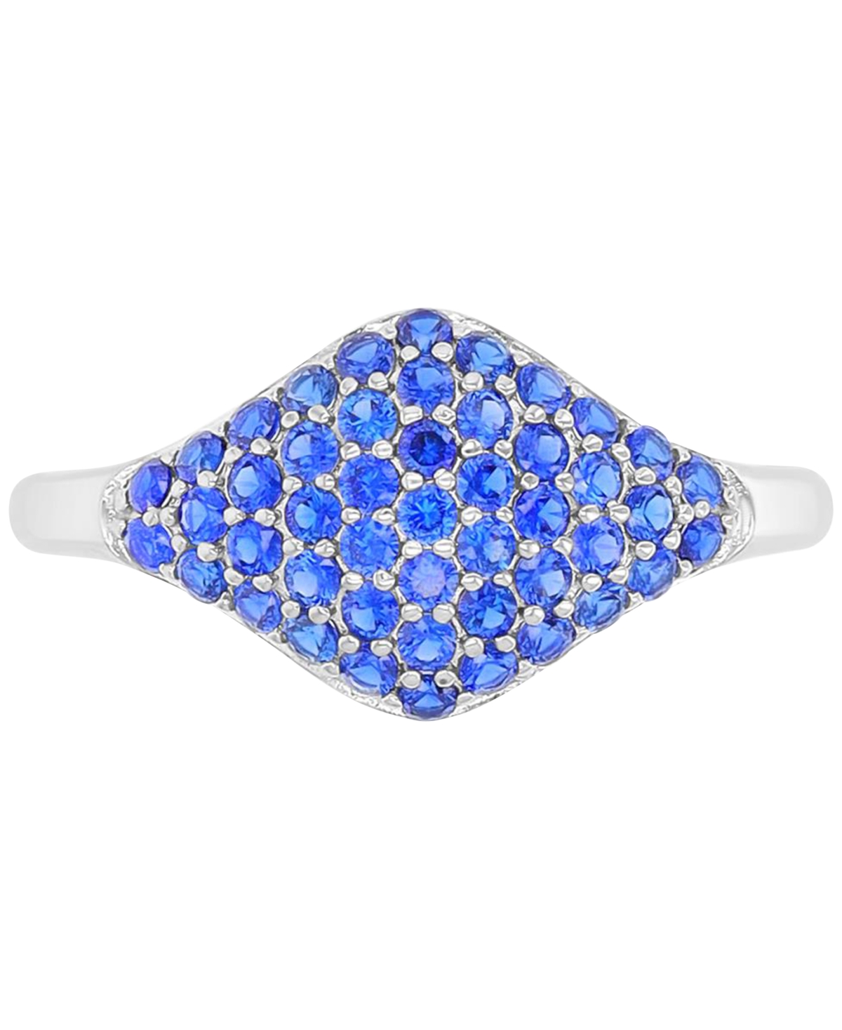 Click here for Lab-Created Blue Sapphire Rhombus Cluster Ring (1-... prices