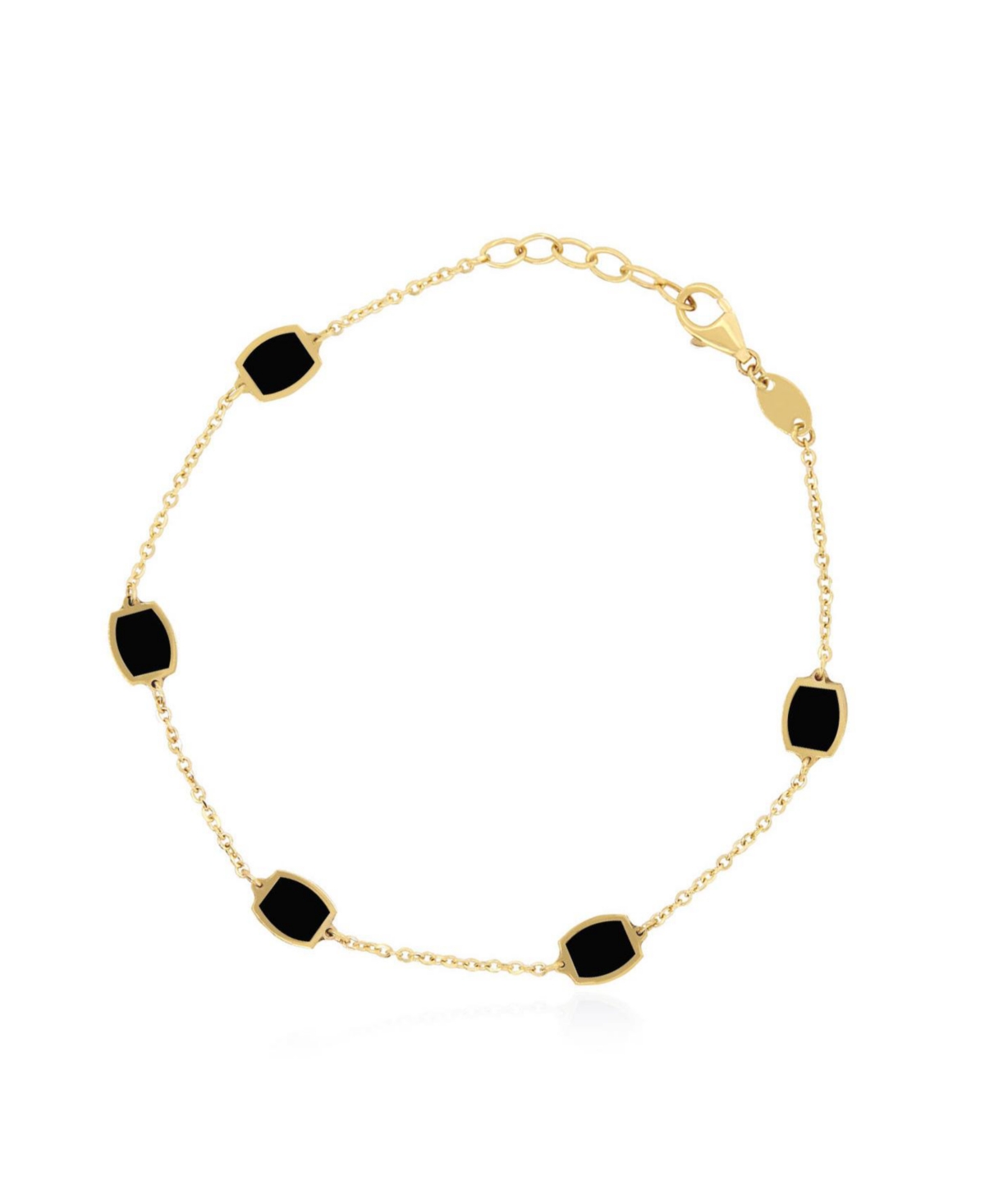 Click here for The Lovery Onyx Icon Bracelet 14K Gold - Black prices