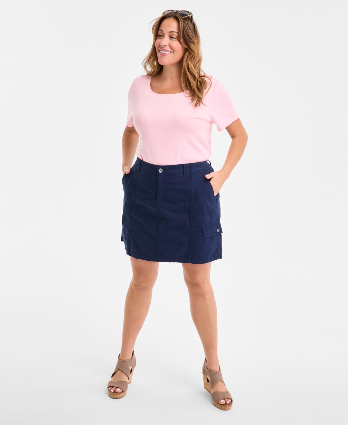 Click here for Style & Co Plus Size Comfort-Waist Cargo Skirt  Ex... prices